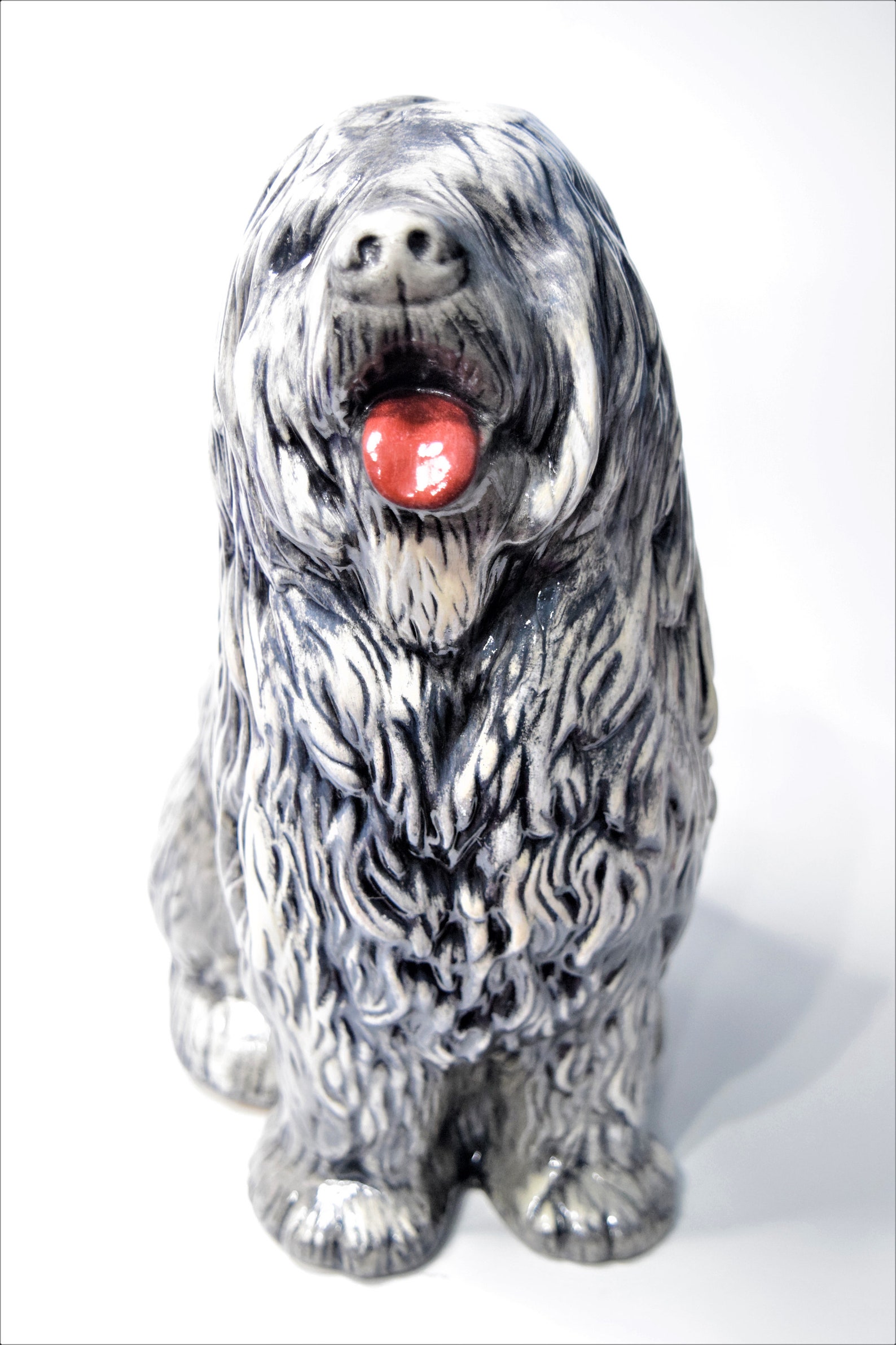 Old English Sheepdog. Medium Sheepdog Hand-painted Statue. Ceramic ...