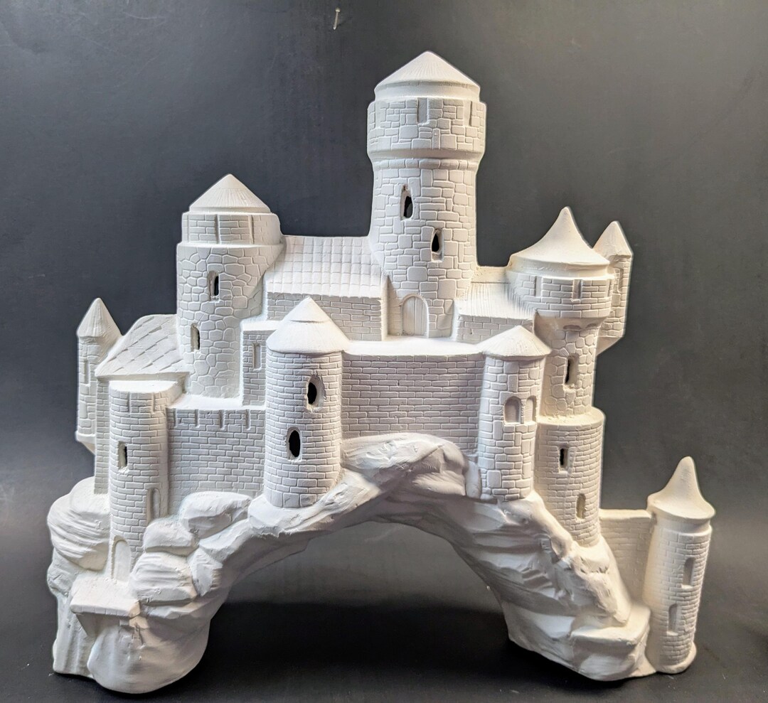 Ready to Paint Fish Tank Castle. Unpainted Ceramic Bisque Fish Tank ...