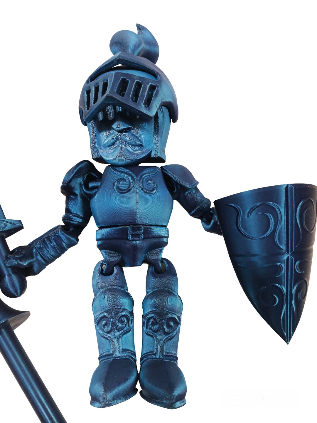 Articulated 3D Print Knight Figure. Flexible 3D Knight Toy. Fantasy 3D ...