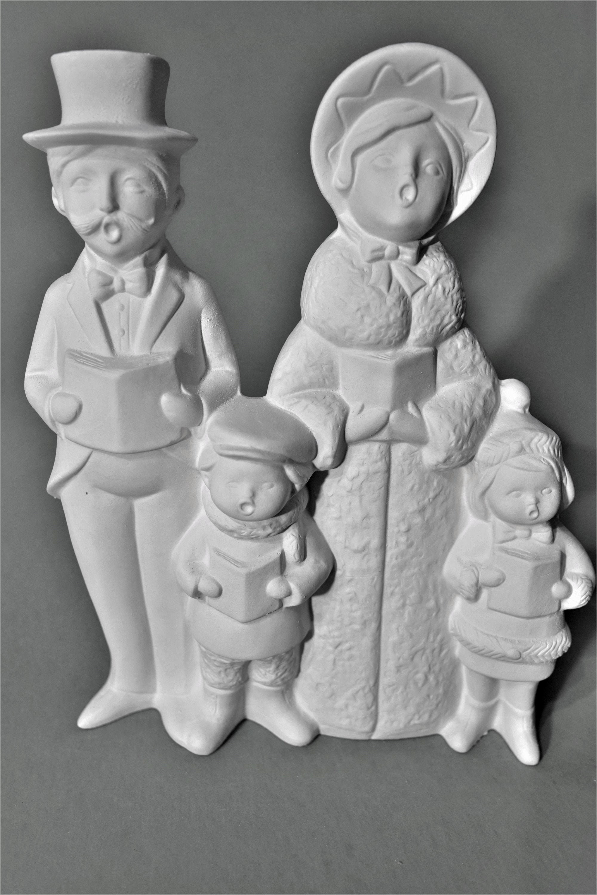 Ready to Paint Ceramic Bisque Christmas Carols Figurines. Unpainted ...