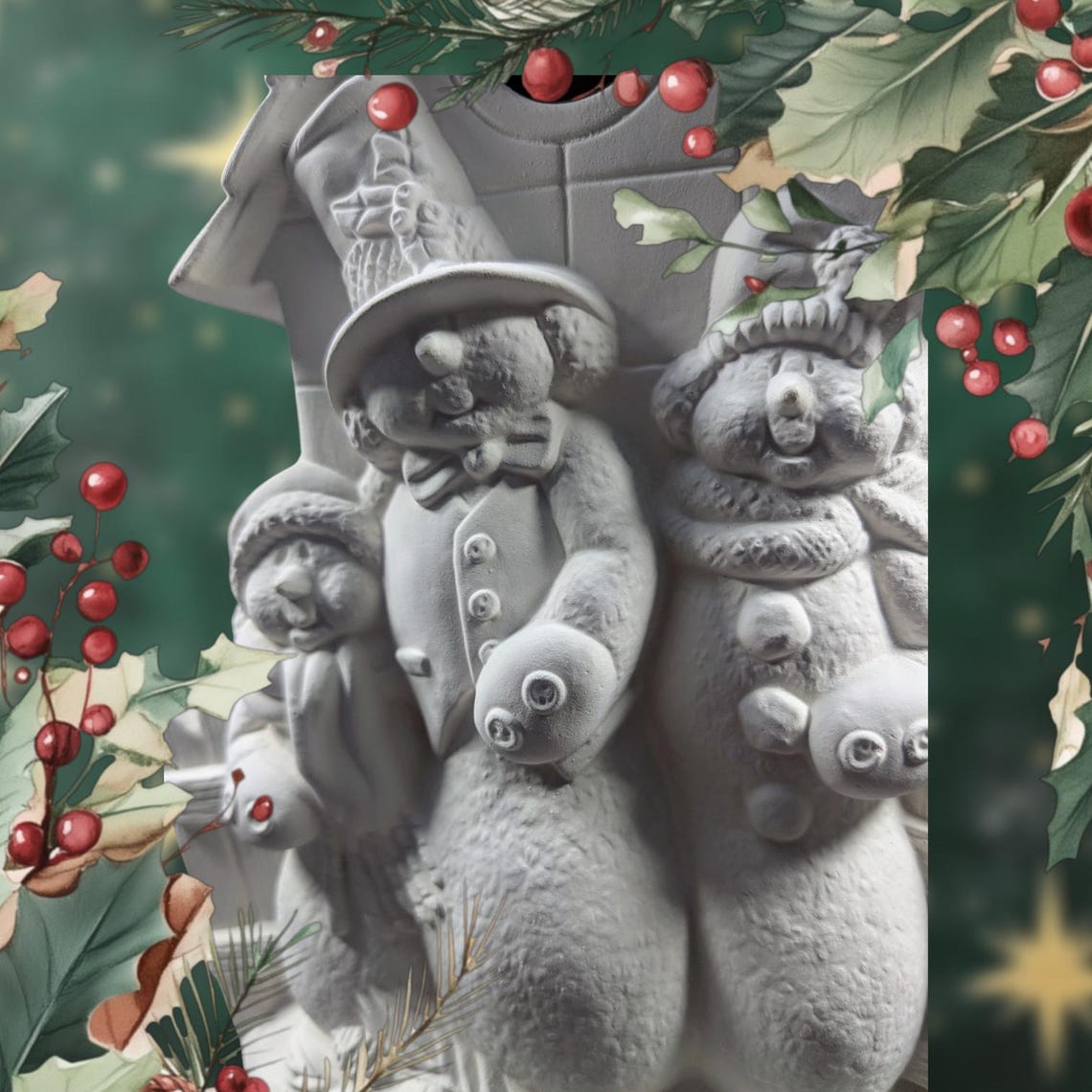 Ready to Paint Kimple Snowman Family. Vintage Kimple Ceramic Molds ...