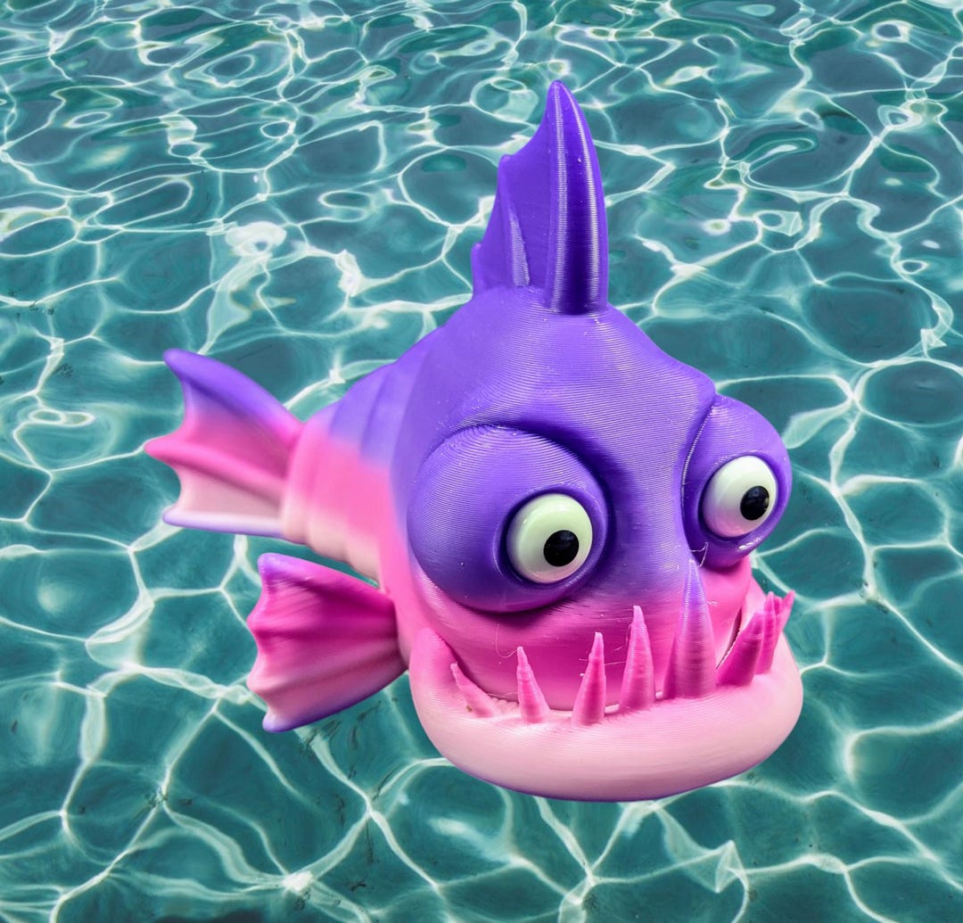 2 Articulate Cartoon Fish Toy. Movable 3D Printed Fishes.3d Printed ...