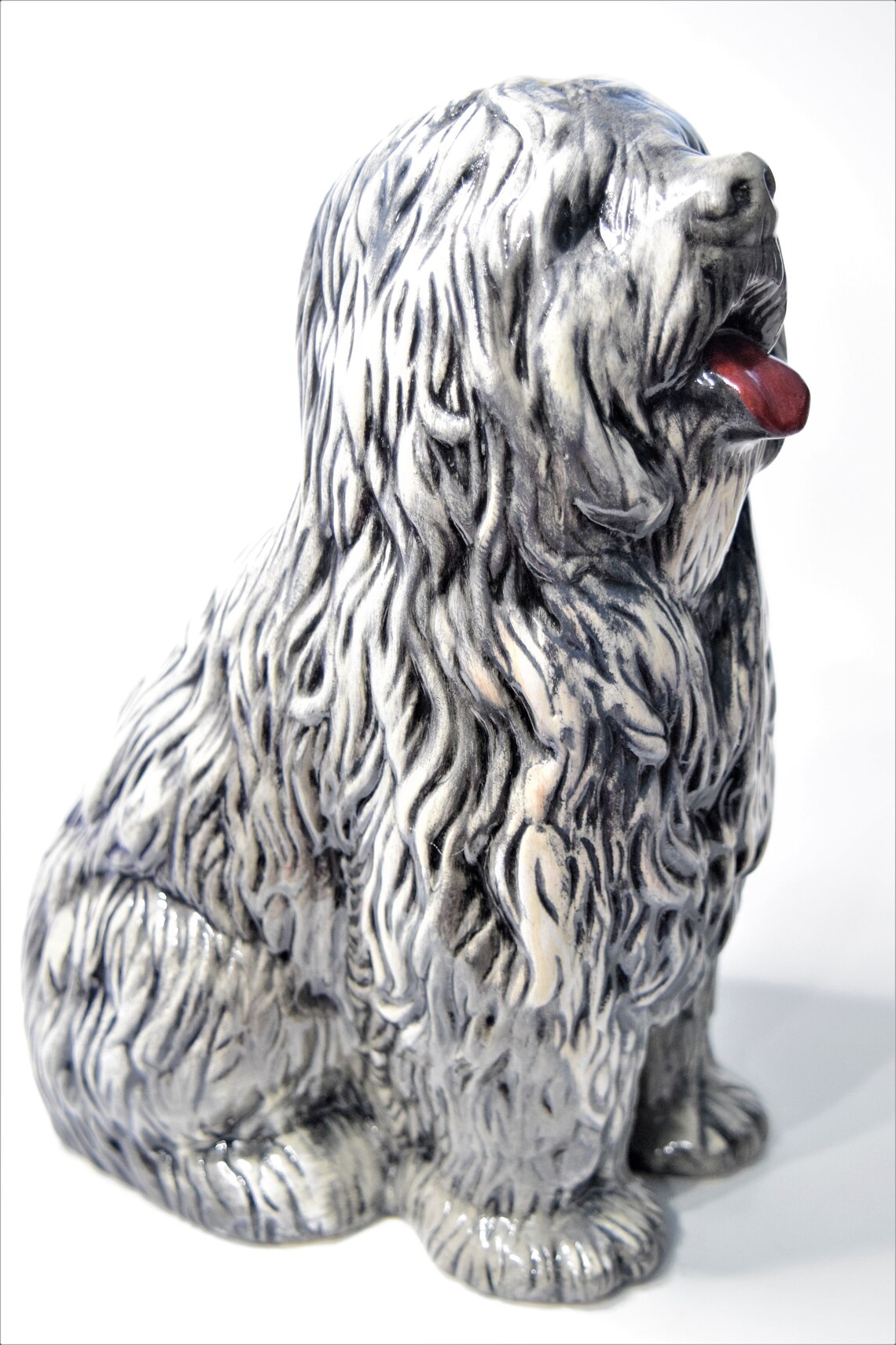 Old English Sheepdog. Medium Sheepdog Hand-painted Statue. Ceramic ...
