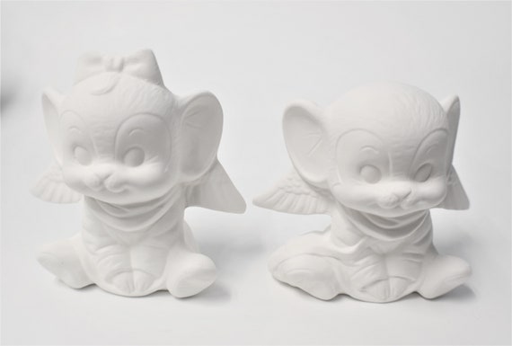 Angels Mice Ready to Paint.unpainted Ceramic Bisque Cute - Etsy