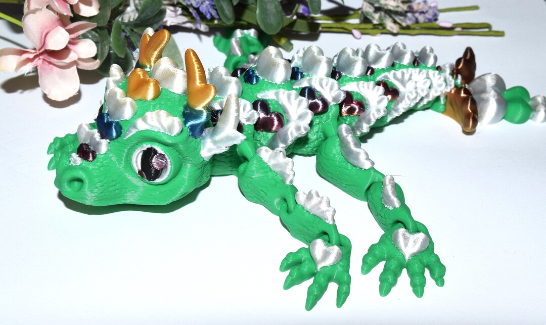 3D Printed Multi Color Dragon.articulated Adorable Dragon.3d ...