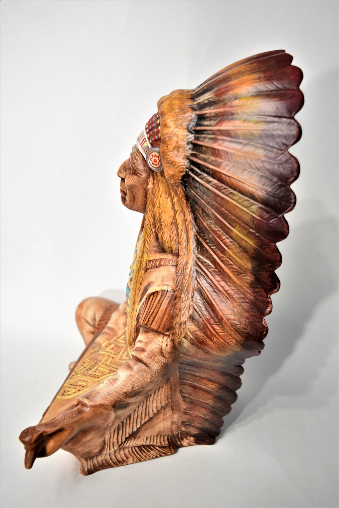 Ceramic Indian Chief.handmade Indian Chief.indian Chief Ceramic ...
