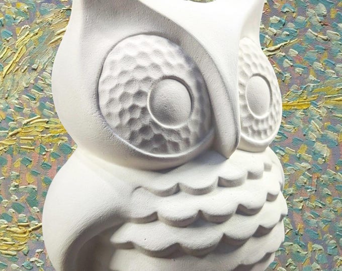 Ready to Paint Ceramic Bisque Realistic Owl. U-painted Ceramic Bisque ...