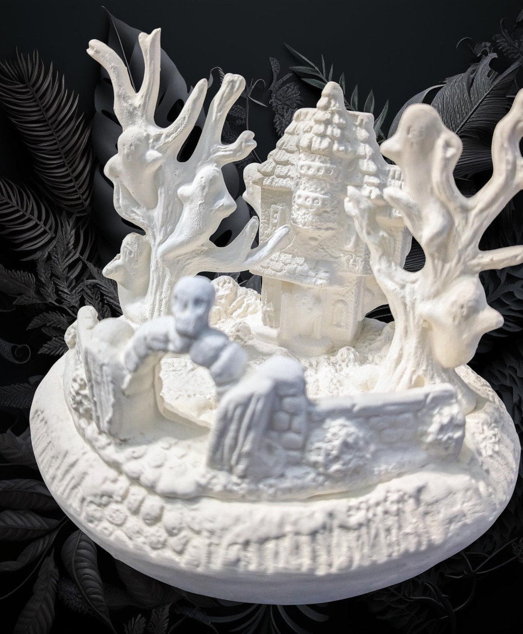 Ready to Paint Ceramic Enchanted Halloween Scene. Ceramichrome Vintage ...