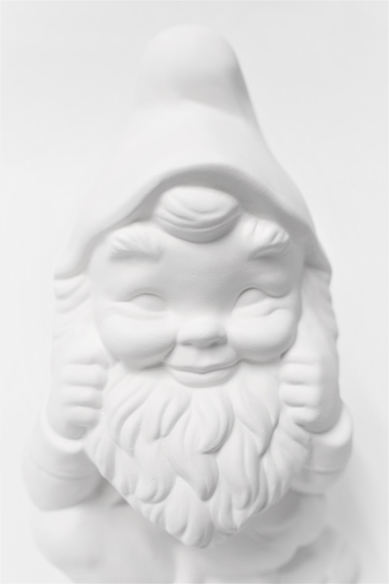 Sitting Gnome Unpainted.ceramic Bisque Garden Gnome.bisque Gnome.u ...