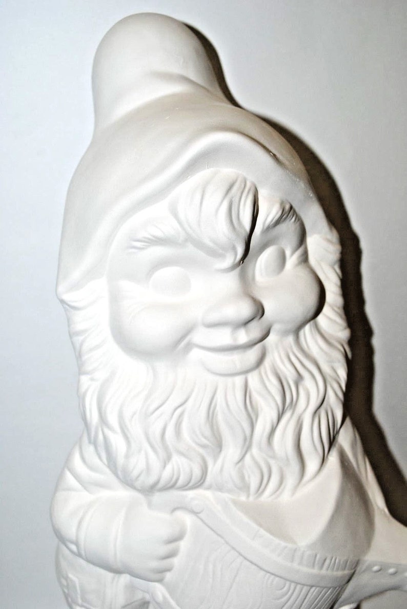 Large Ceramic Bisque Gnome.paint Your Own Garden Gnome.ready - Etsy