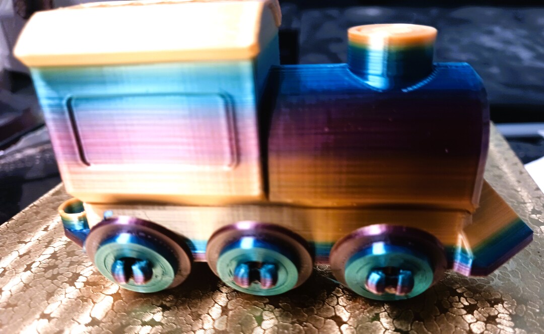 3D Printed Train Engine.3d Printed Toys. Wheels Move Independently ...