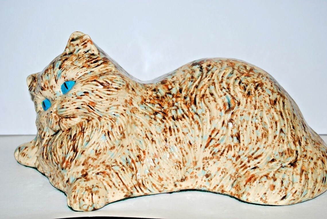 Cat Statue .big Ceramic Cat.handmade and Hand Painted Ceramic - Etsy