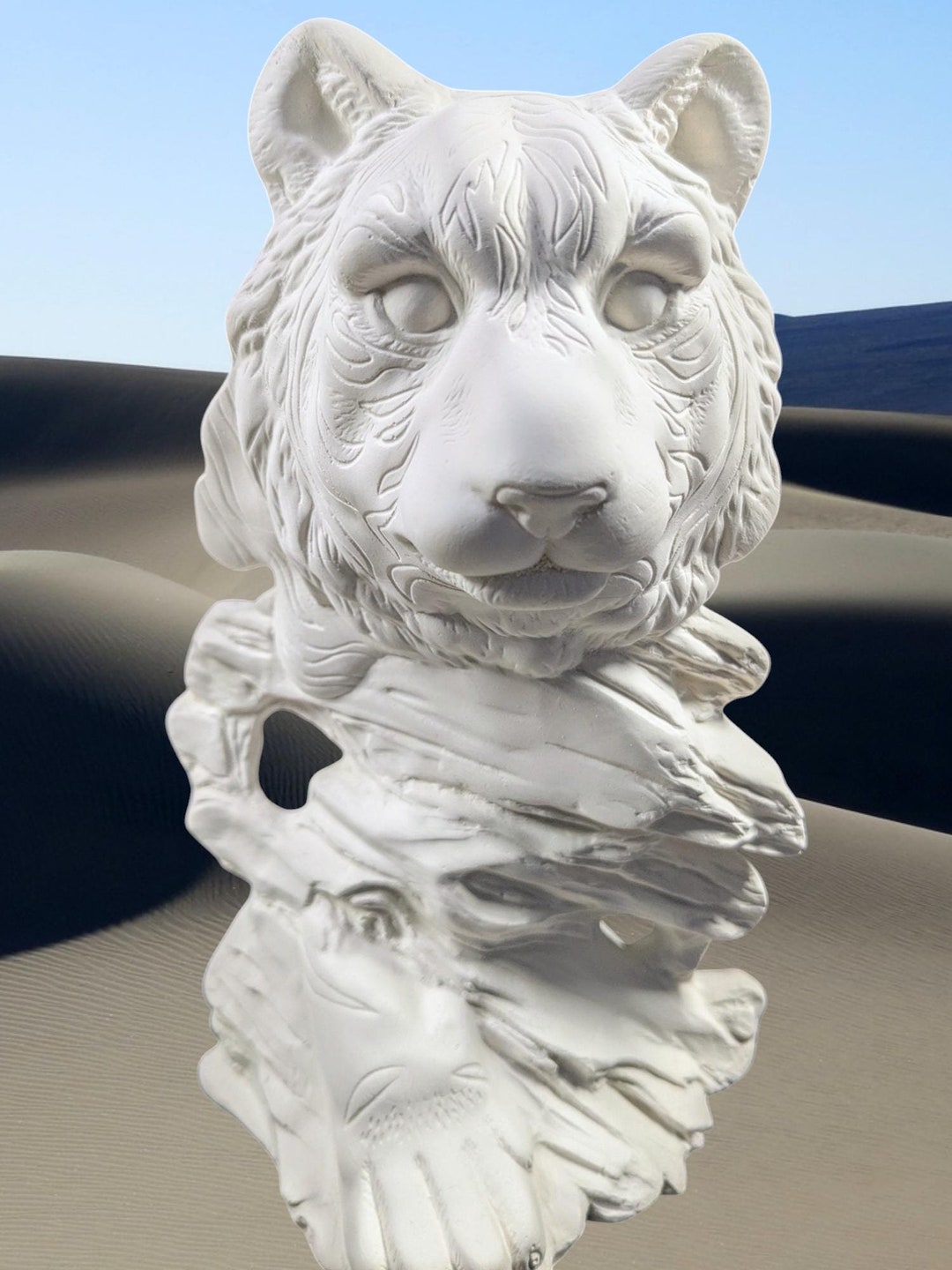 Ceramic Bisque Driftwood Tiger. Unpainted Ceramic Bisque Tiger Statue ...