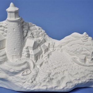 Lighthouse Scene Ready to Paint.u-paint Ceramic Bisque Lighthouse ...