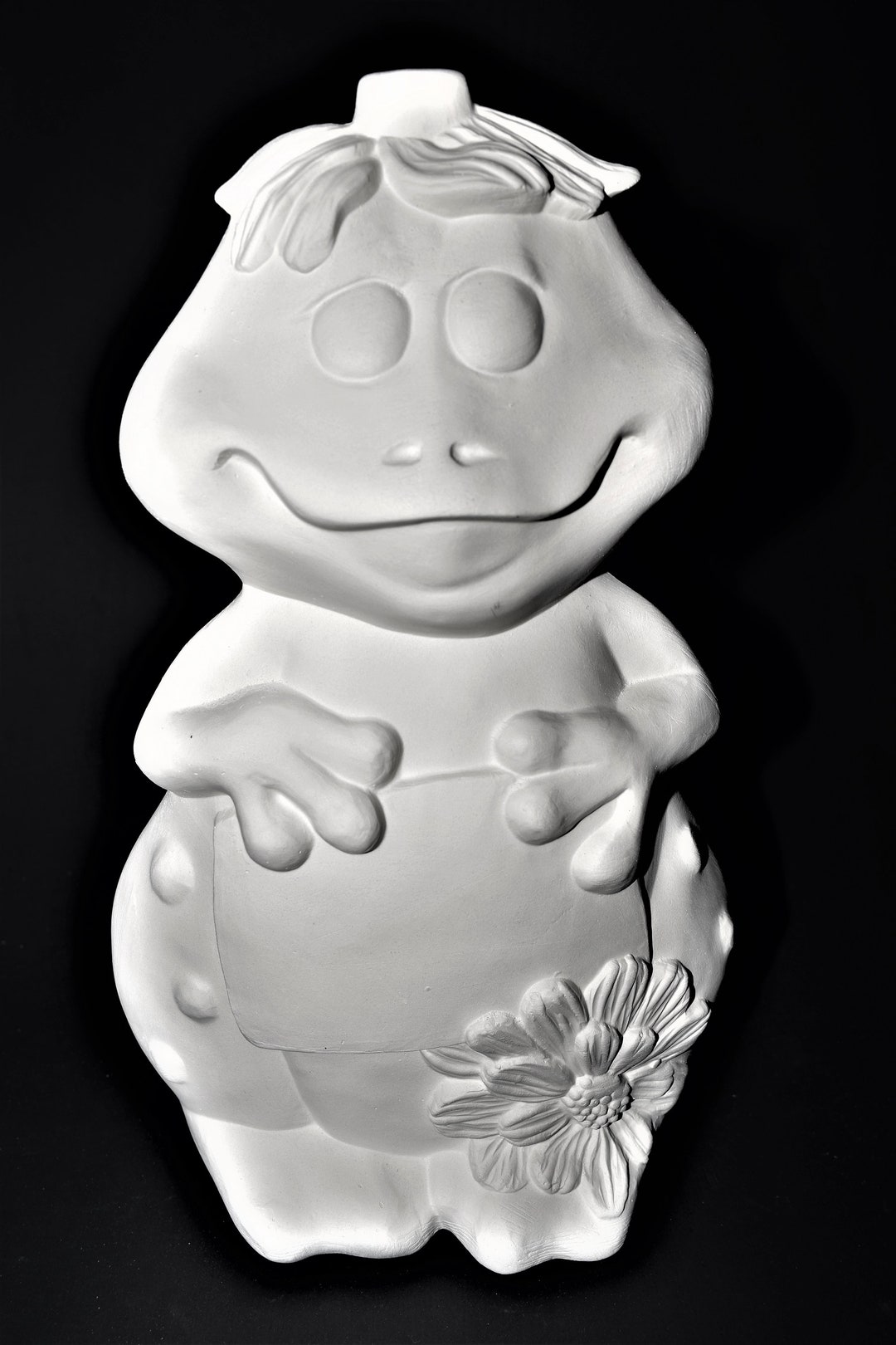 Ready to Paint Ceramic Frog. Unpainted Ceramic Bisque Frog With a Board ...