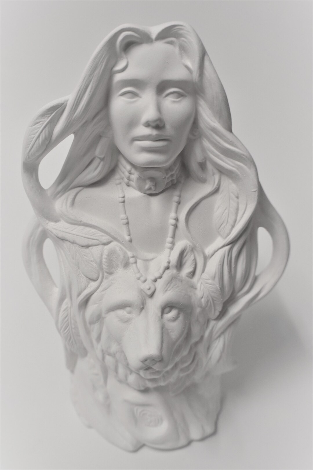Native American Indian Woman Ceramic Statue. Ceramic Indian Women With ...