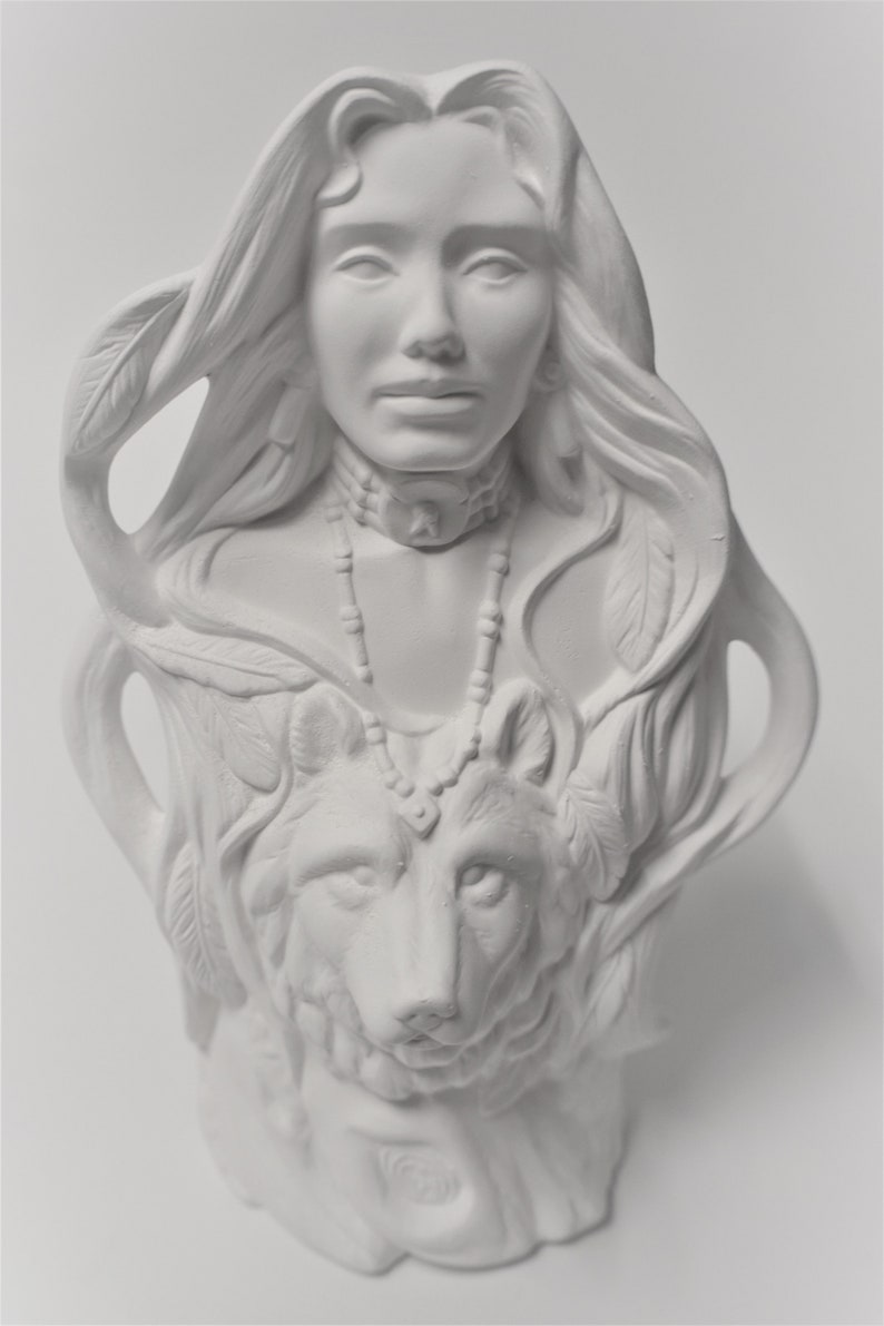 Native American Indian Woman Ceramic Statue. Ceramic Indian Women With ...