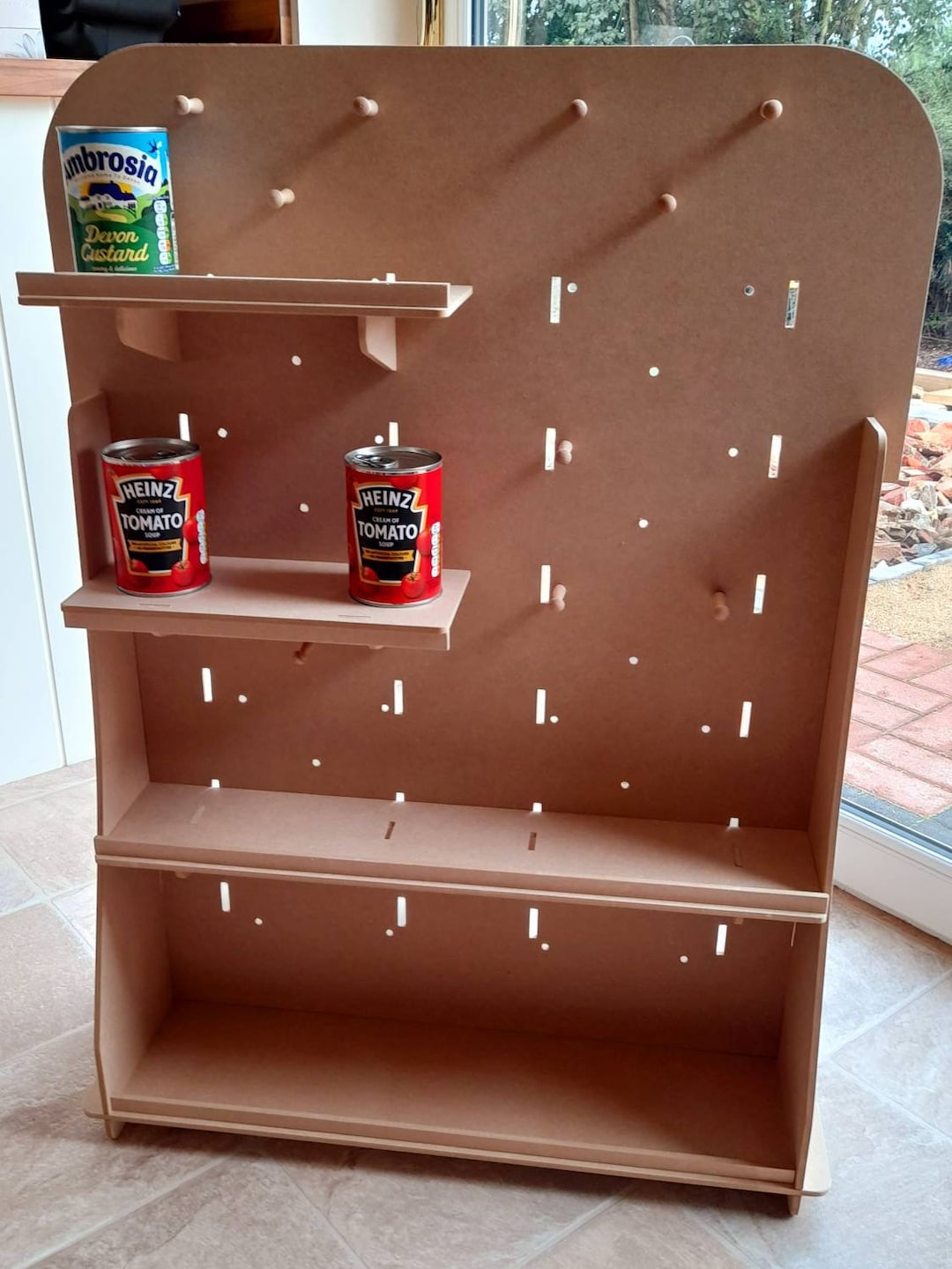 Peg Board With Shelves Display Stand - Adjustable & Flat Packing. Ideal ...