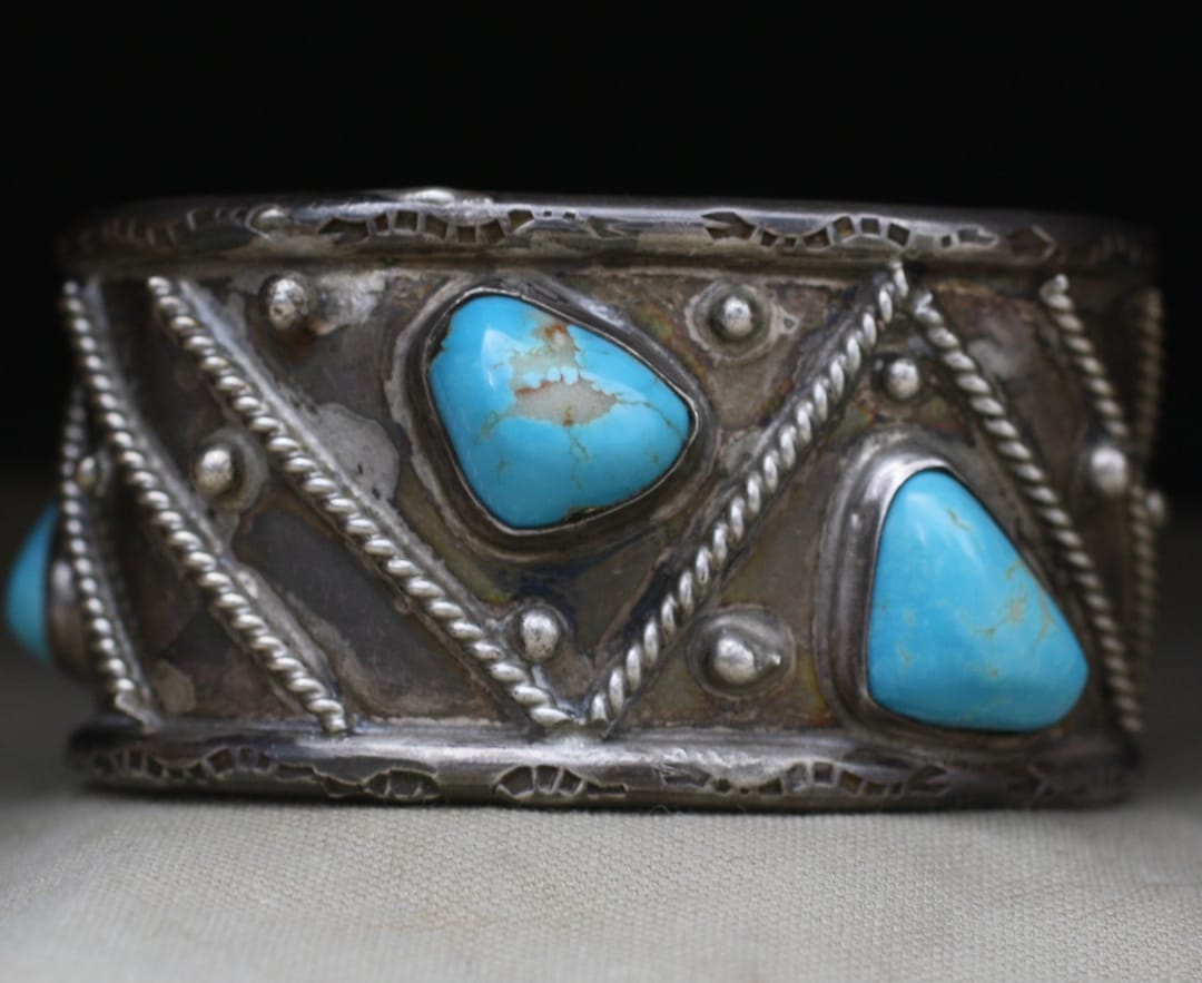Alice Platero Native American Navajo Turquoise Sterling Cuff Bracelet ...