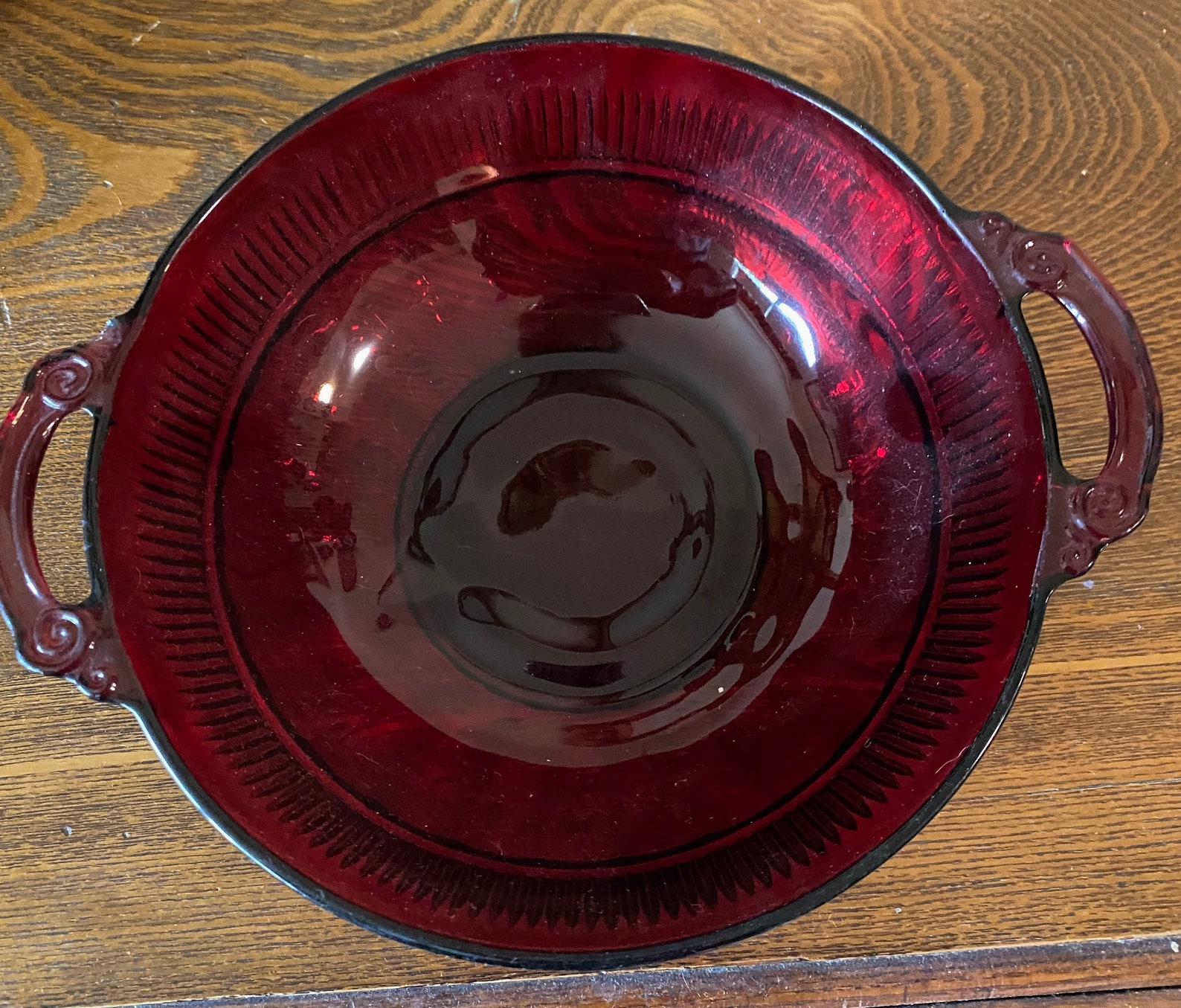 Vintage Red Bowl - Etsy