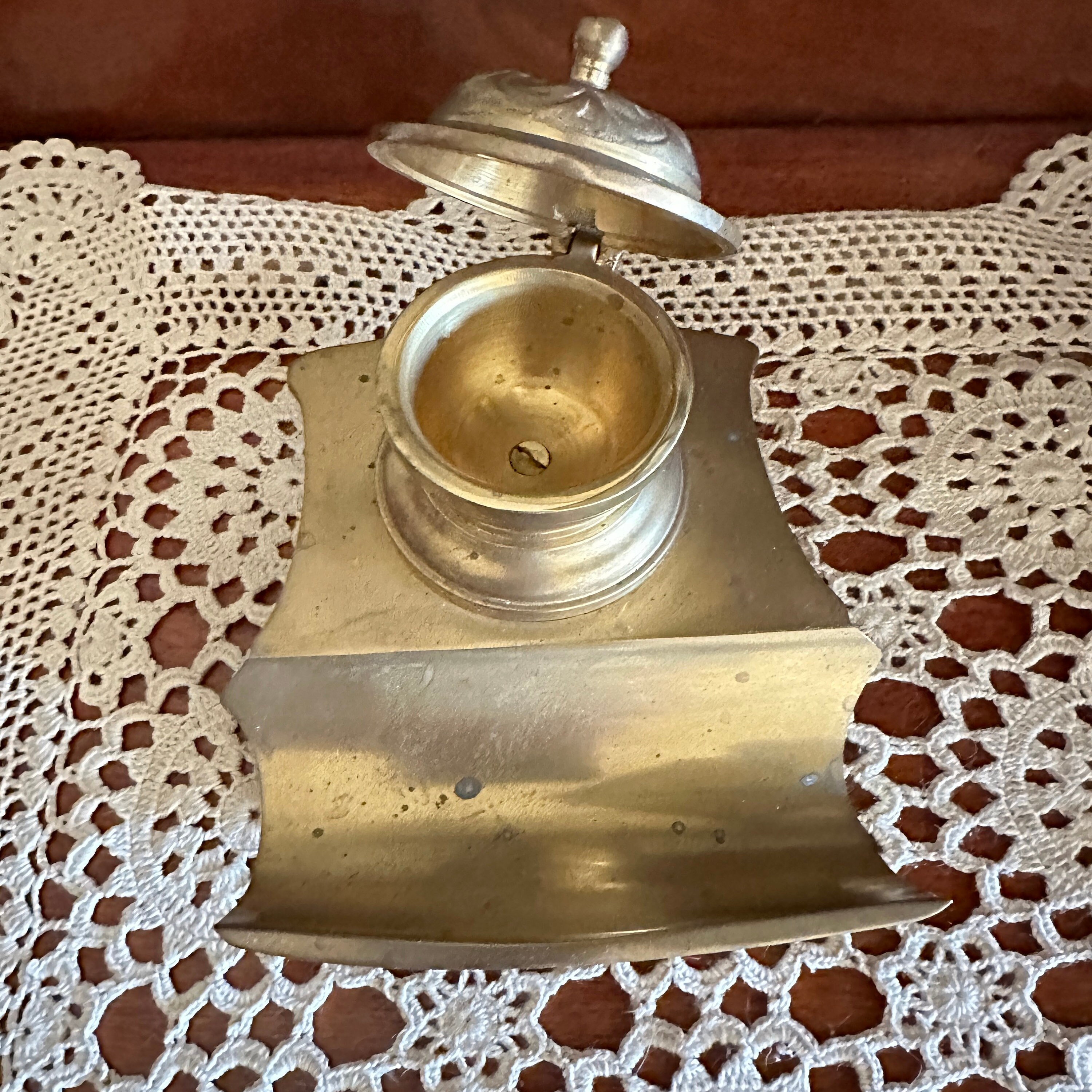 Antique Brass Inkwell - Etsy