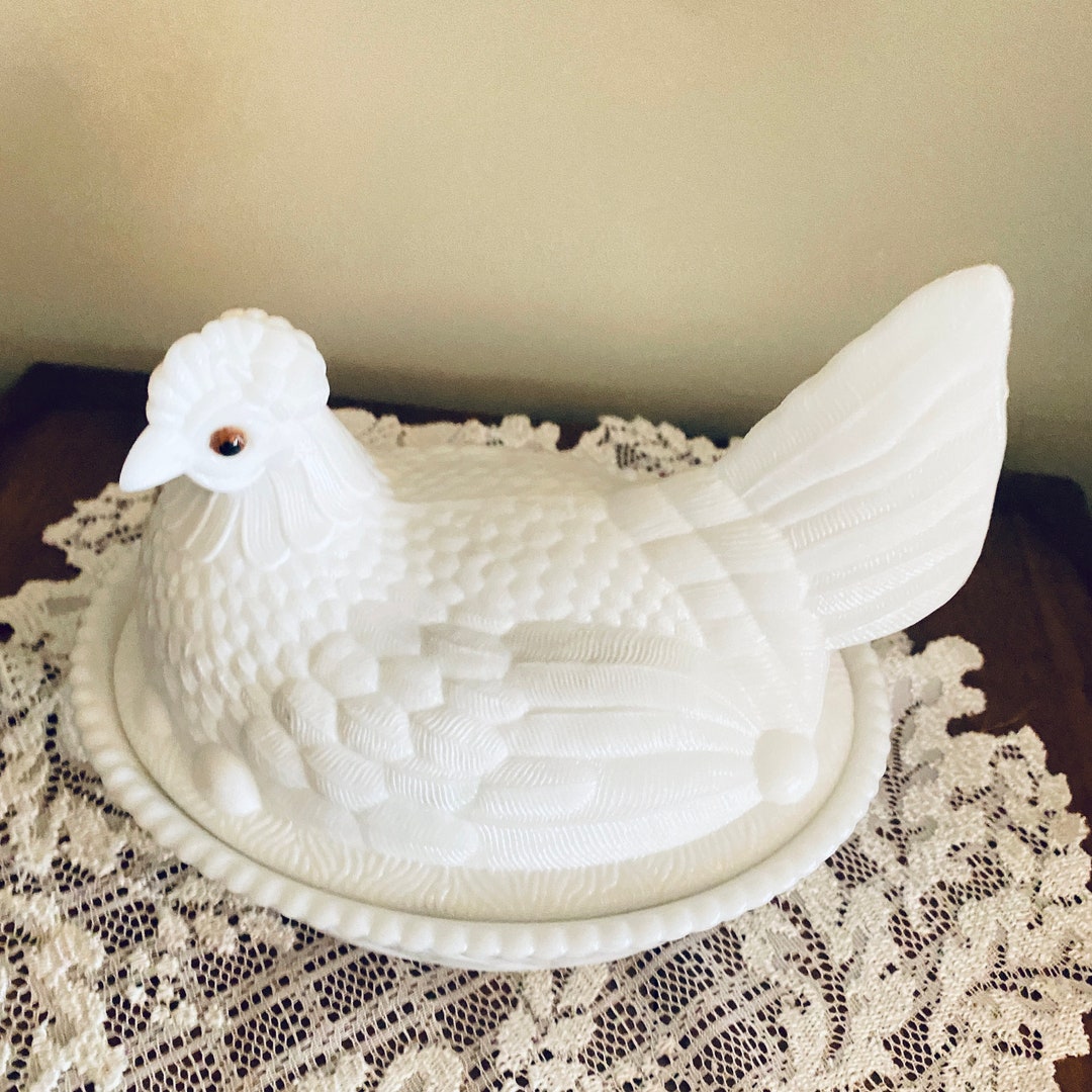 Westmoreland White Hen on Nest - Etsy