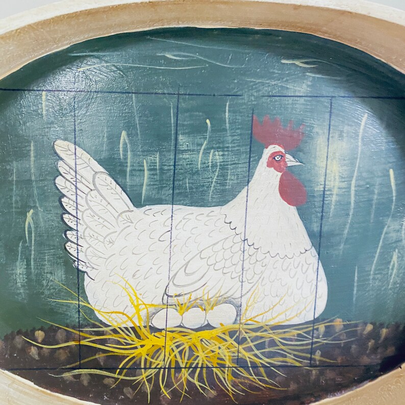 Vintage Warren Kimble Wood Tray With His Famous Chicken on It - Etsy
