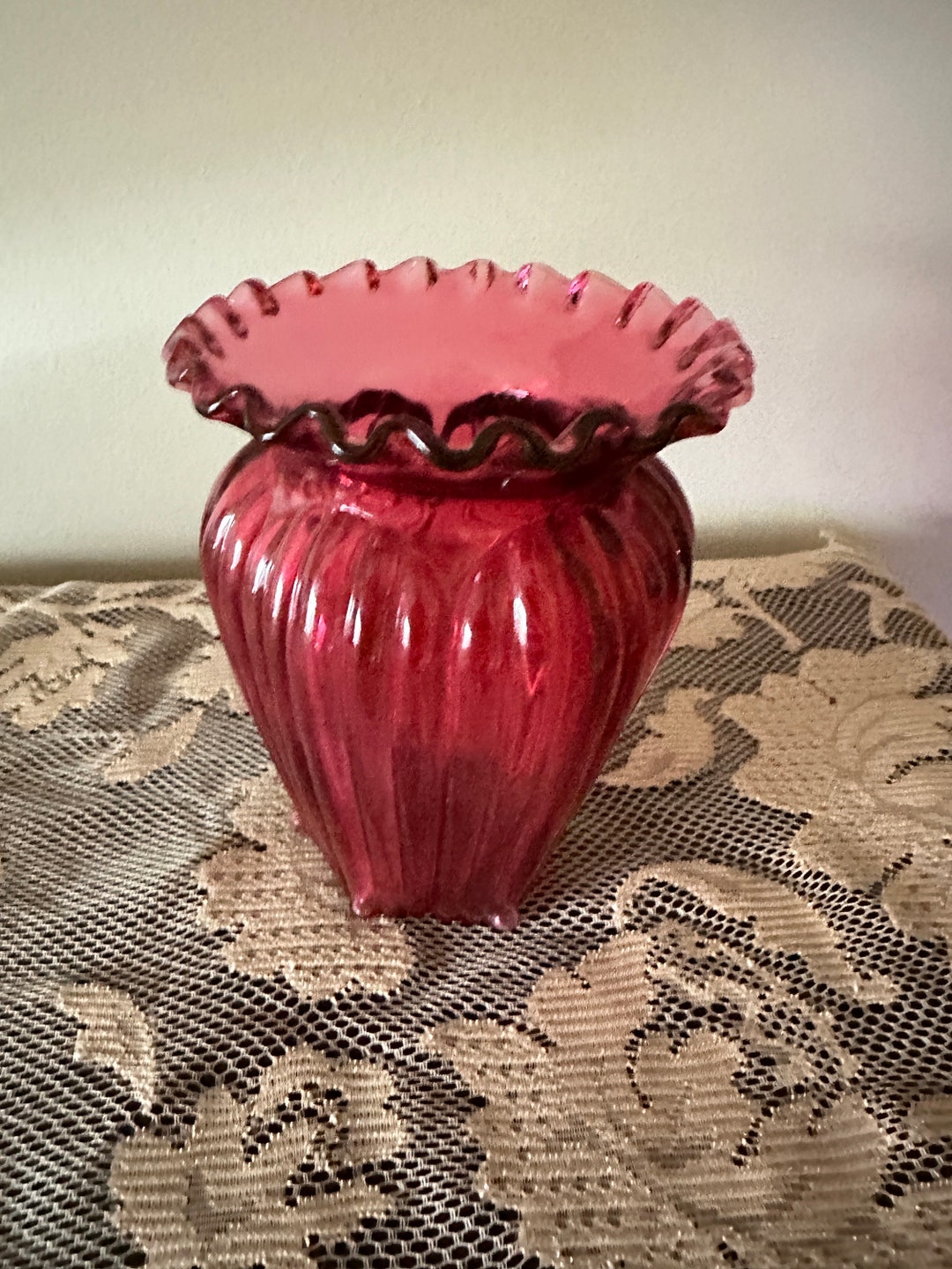 Fenton Ruby Red Vase - Etsy