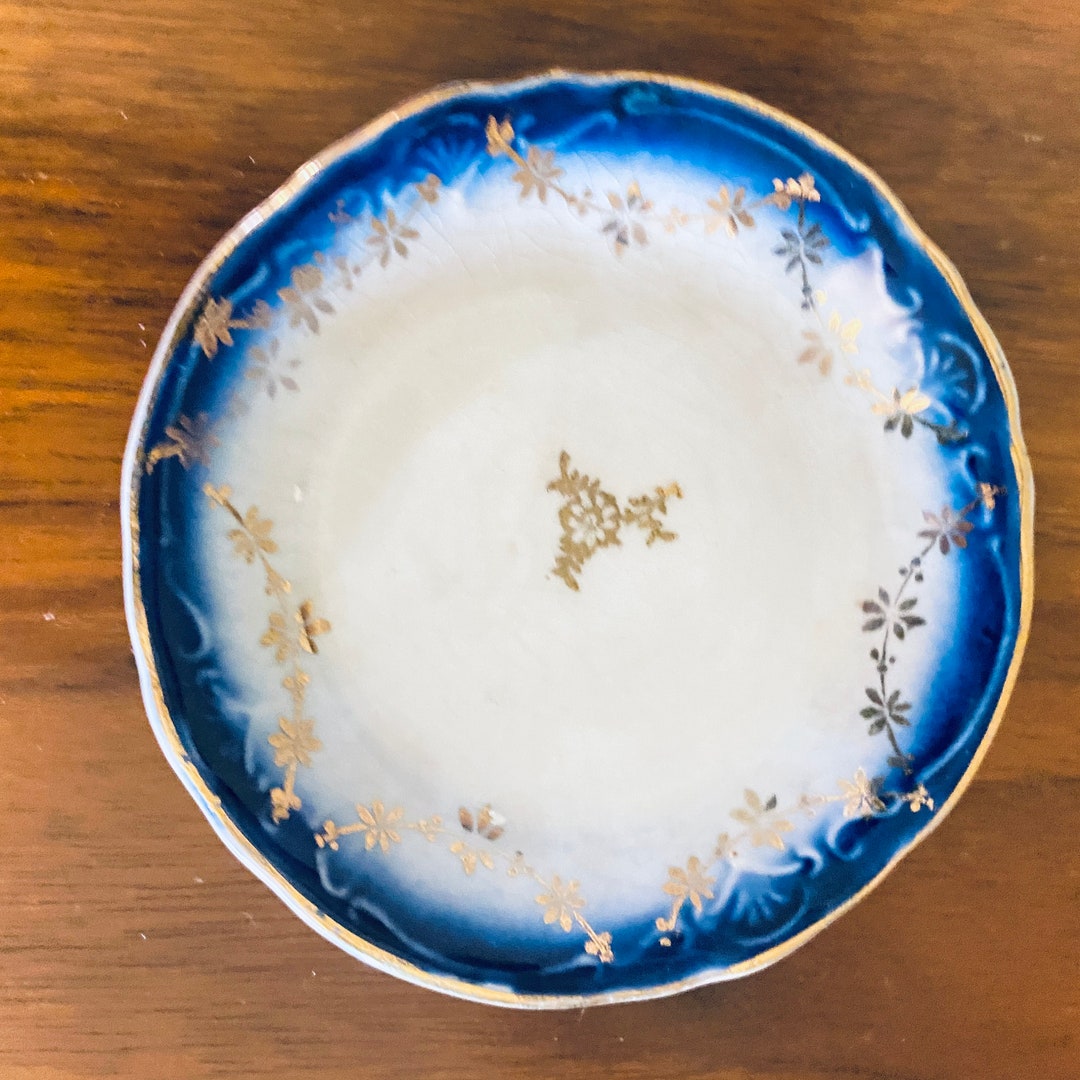 Flow Blue Round Ornate Butter Pad - Etsy