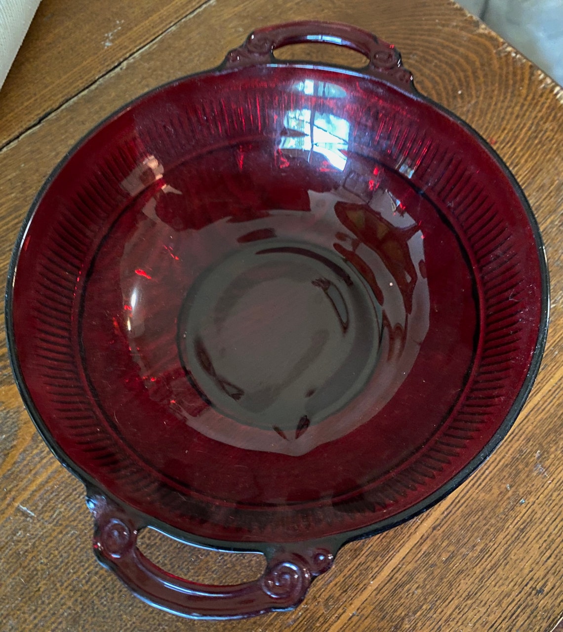 Vintage Red Bowl - Etsy