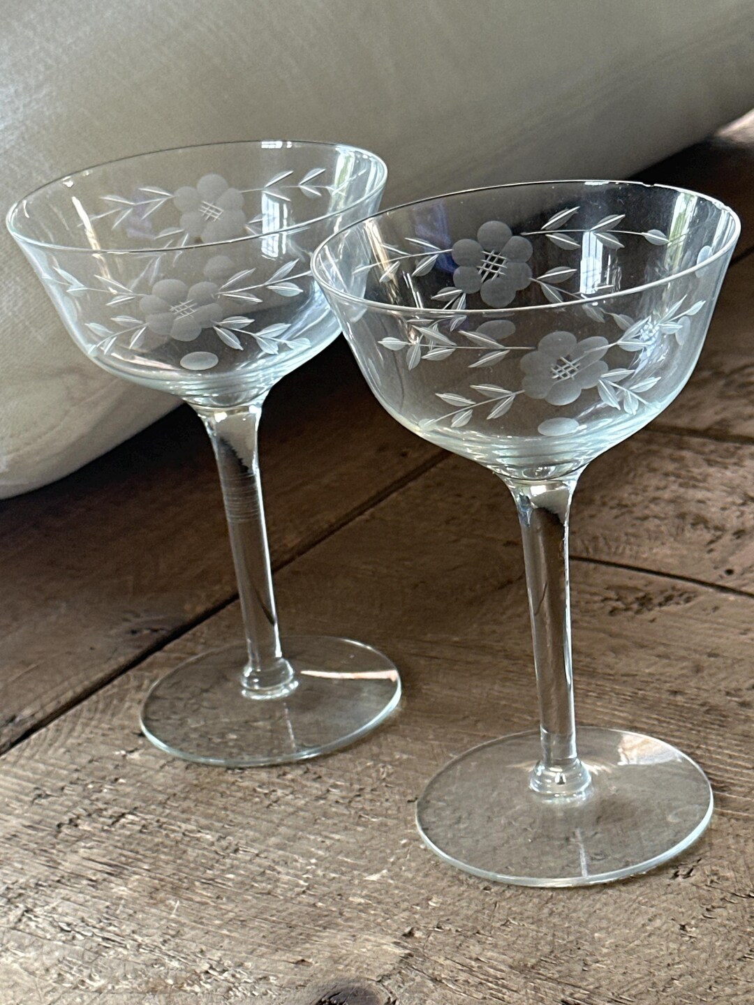 Antique Stemware/stemware/vintage Barware/barware/vintage Etched ...