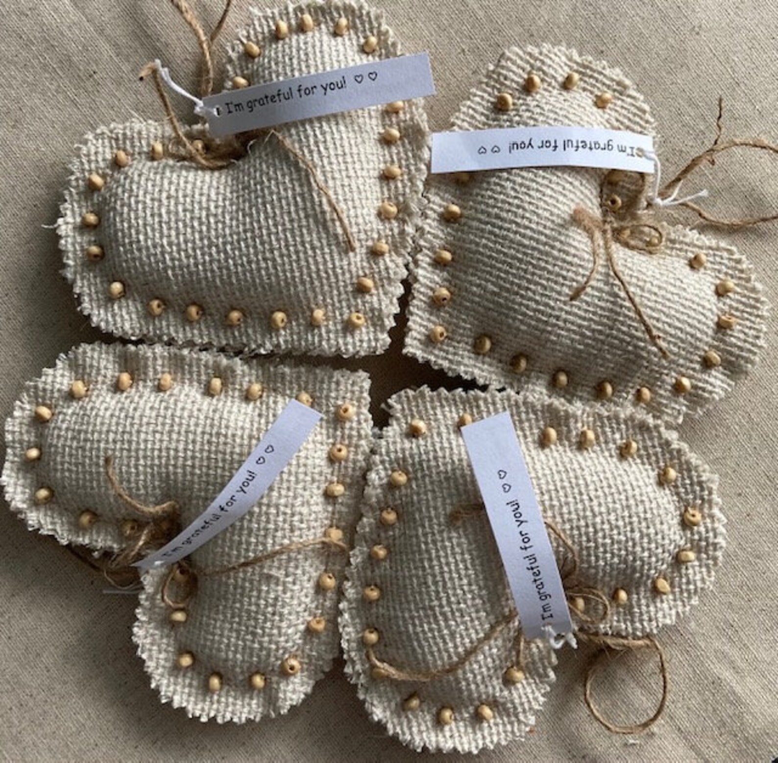 Grateful Hearts Gift Set of 4 Hand Beaded Hearts Thank You Gift - Etsy