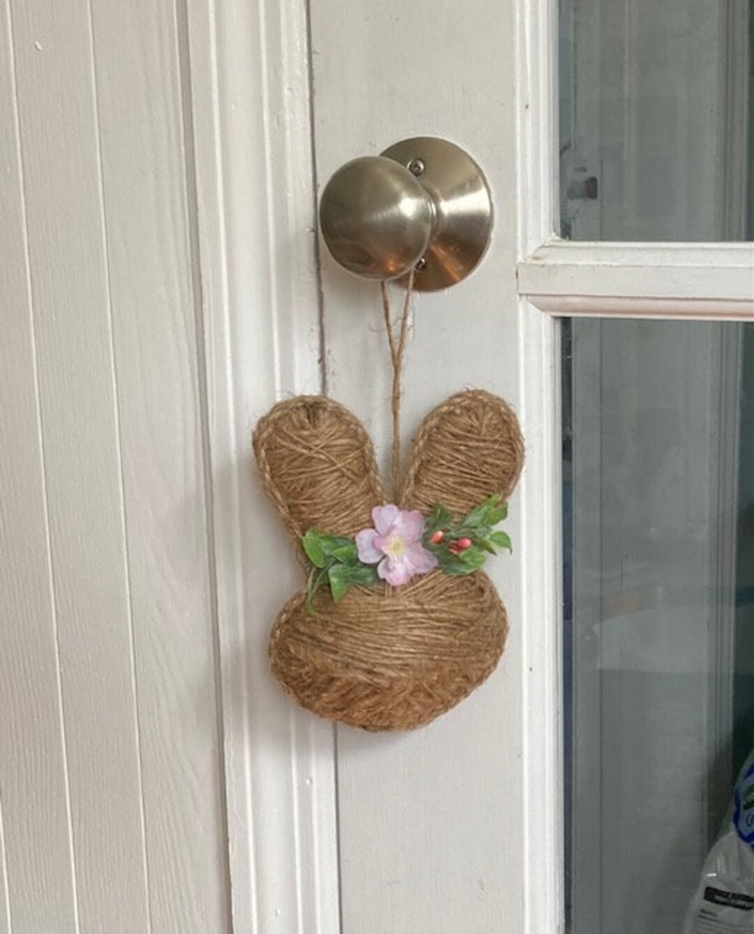 Rustic Bunny Door Hanger Twine Jute Bunny Easter Bunny Rustic Bunny ...