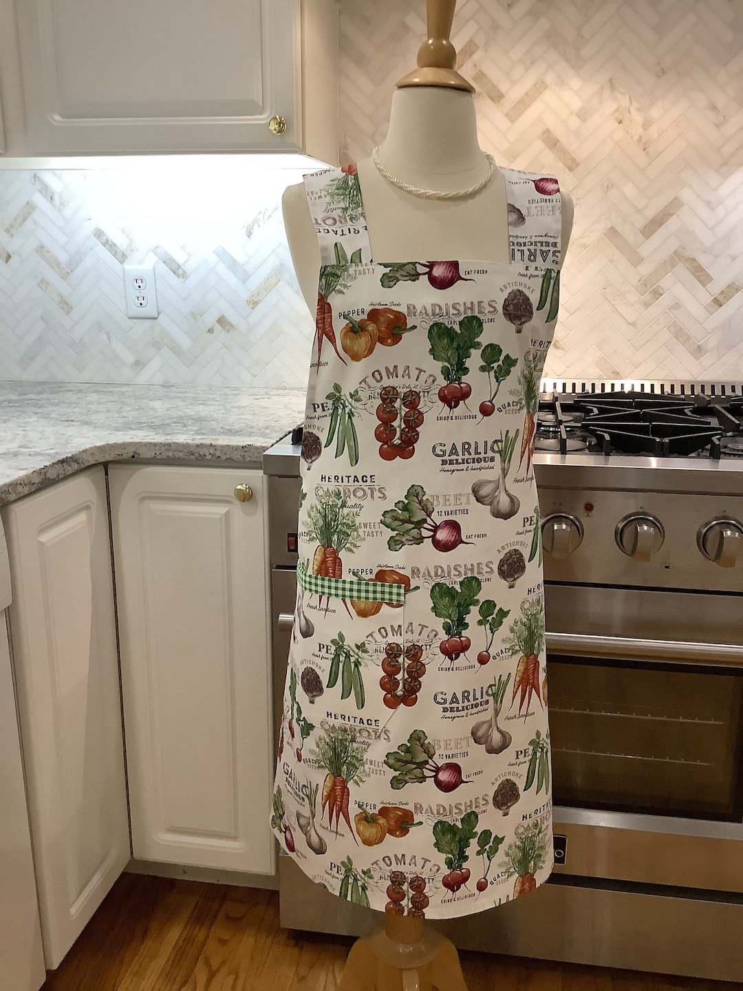 Size 4-12 Women’s Apron Cross-back Apron Pinafore Apron No Ties on ...
