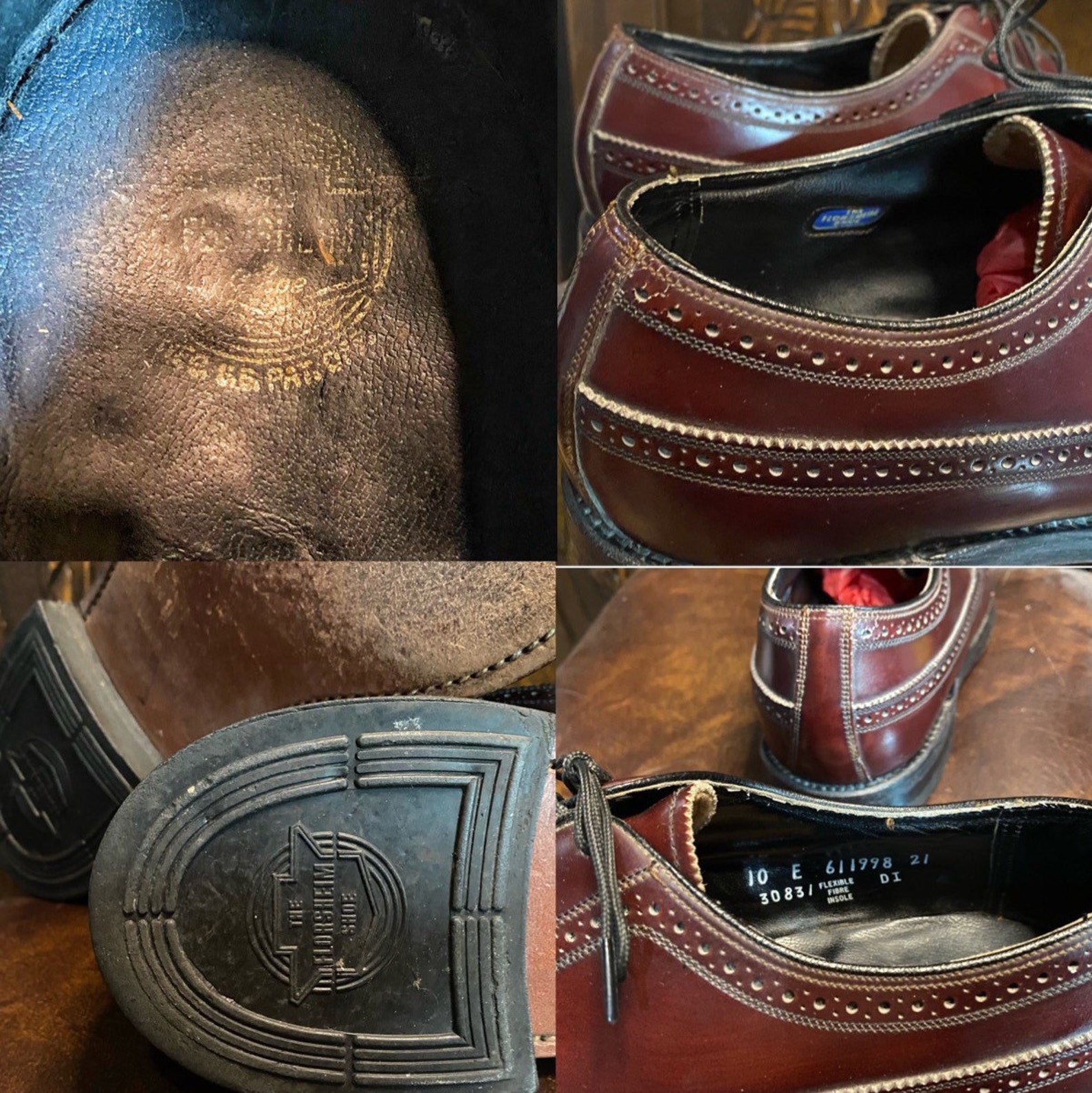 Wingtip Brogues • 1970s • Longwing Bluchers • 10E Mens • Wide ...