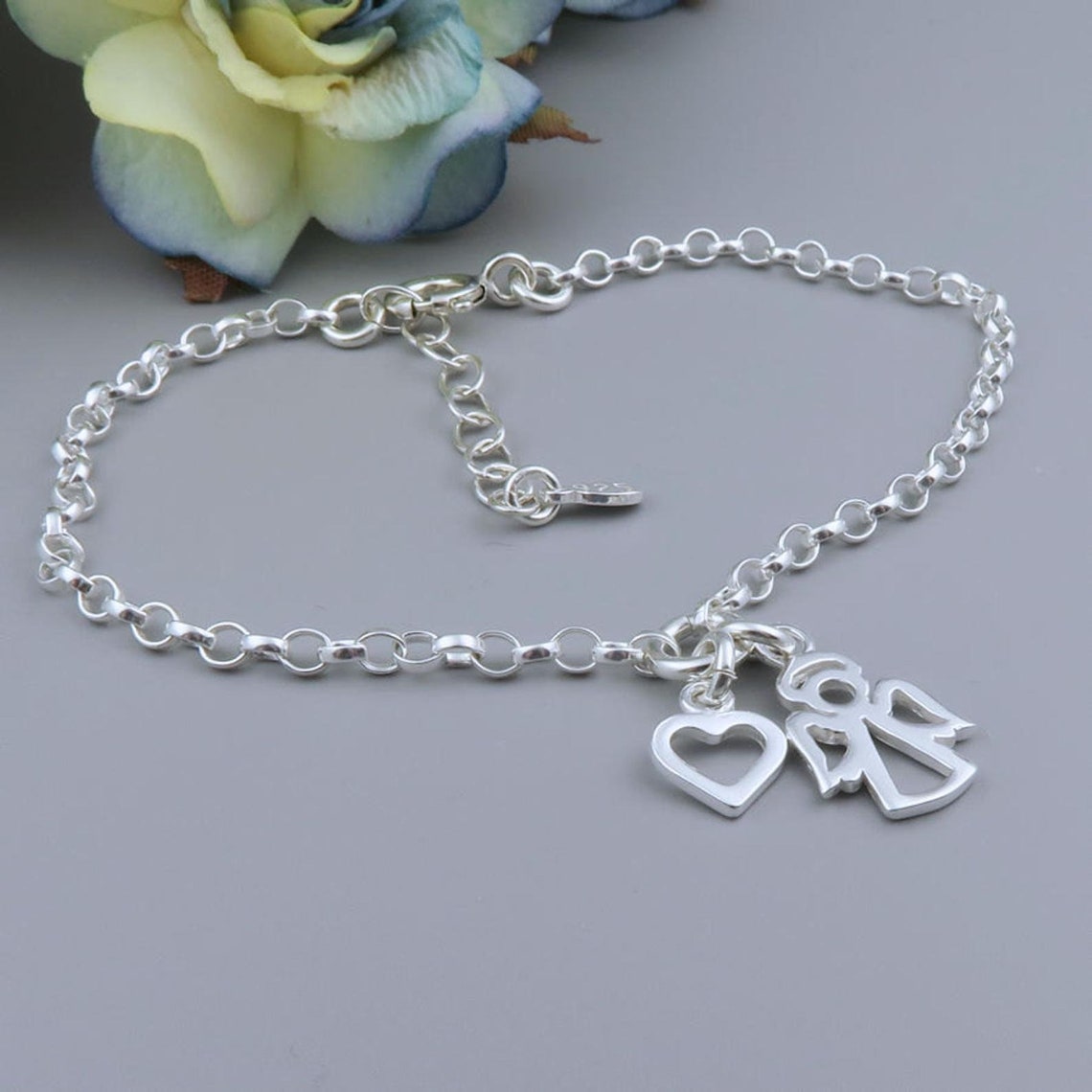 Angel Bracelet Sterling Silver Gift for Her - Etsy