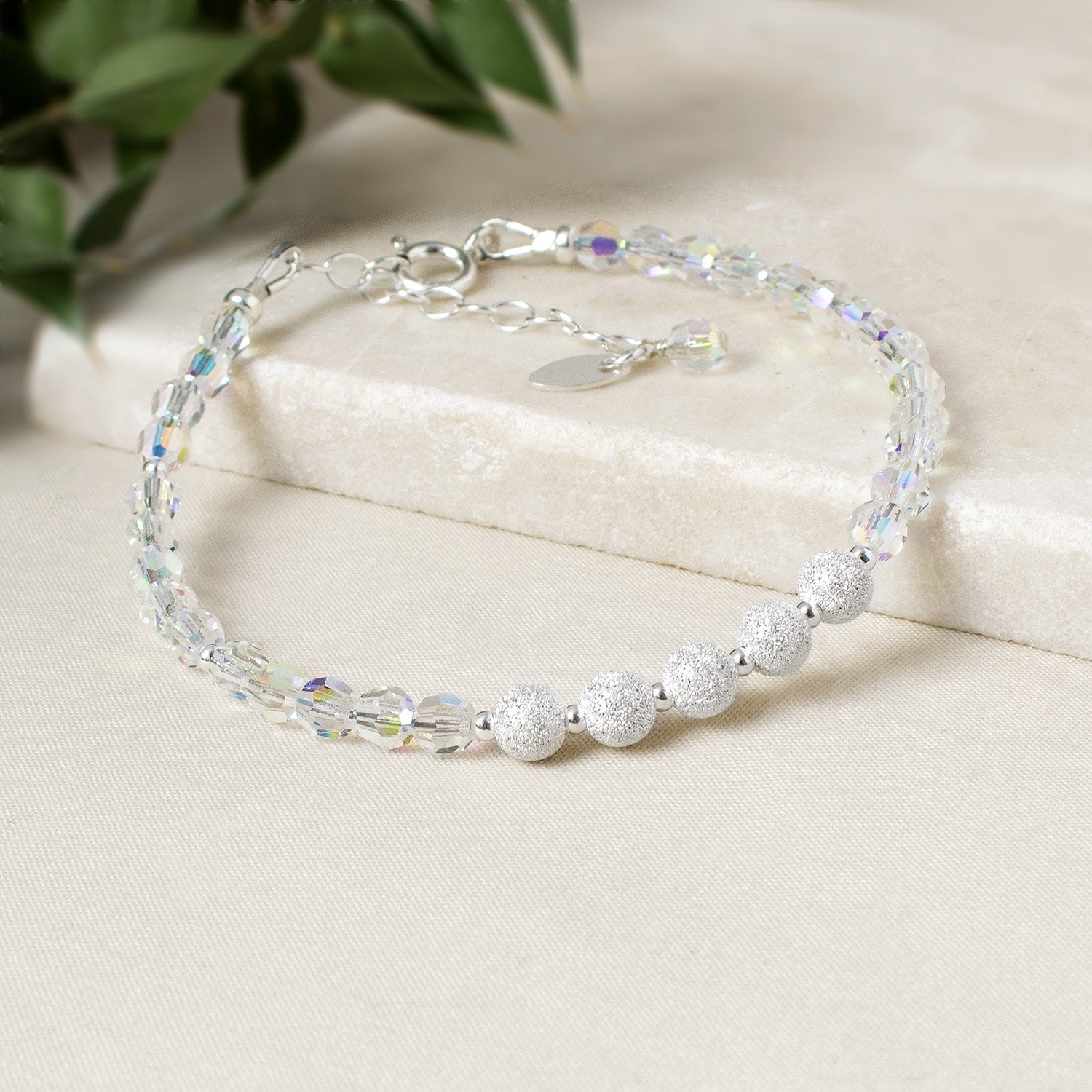 50th Birthday Bracelet | LUCIA | Crystal & Sterling Silver / 14ct Gold ...