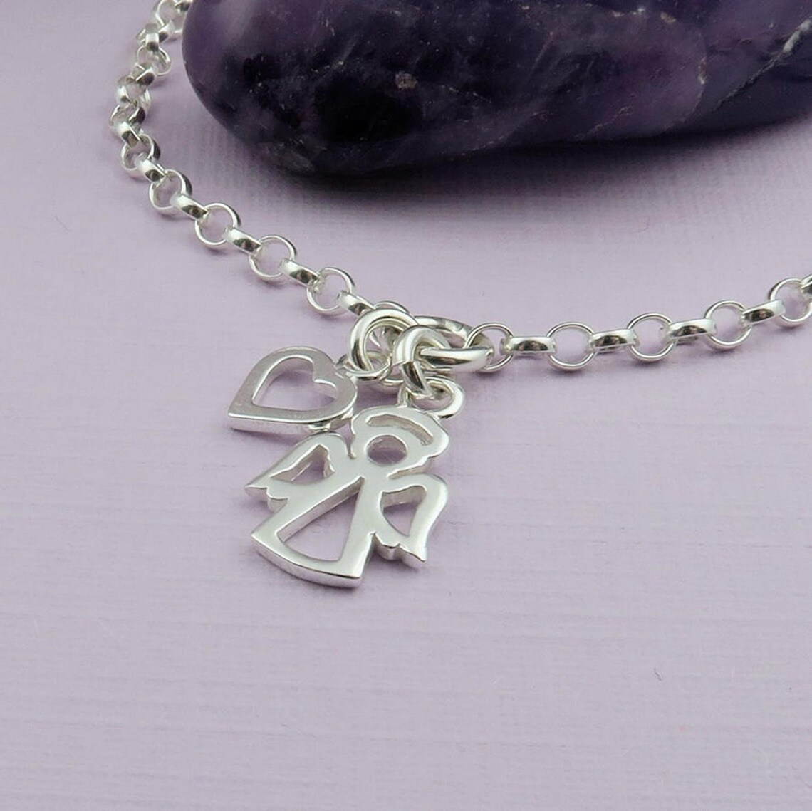 Angel Bracelet Sterling Silver Gift for Her - Etsy