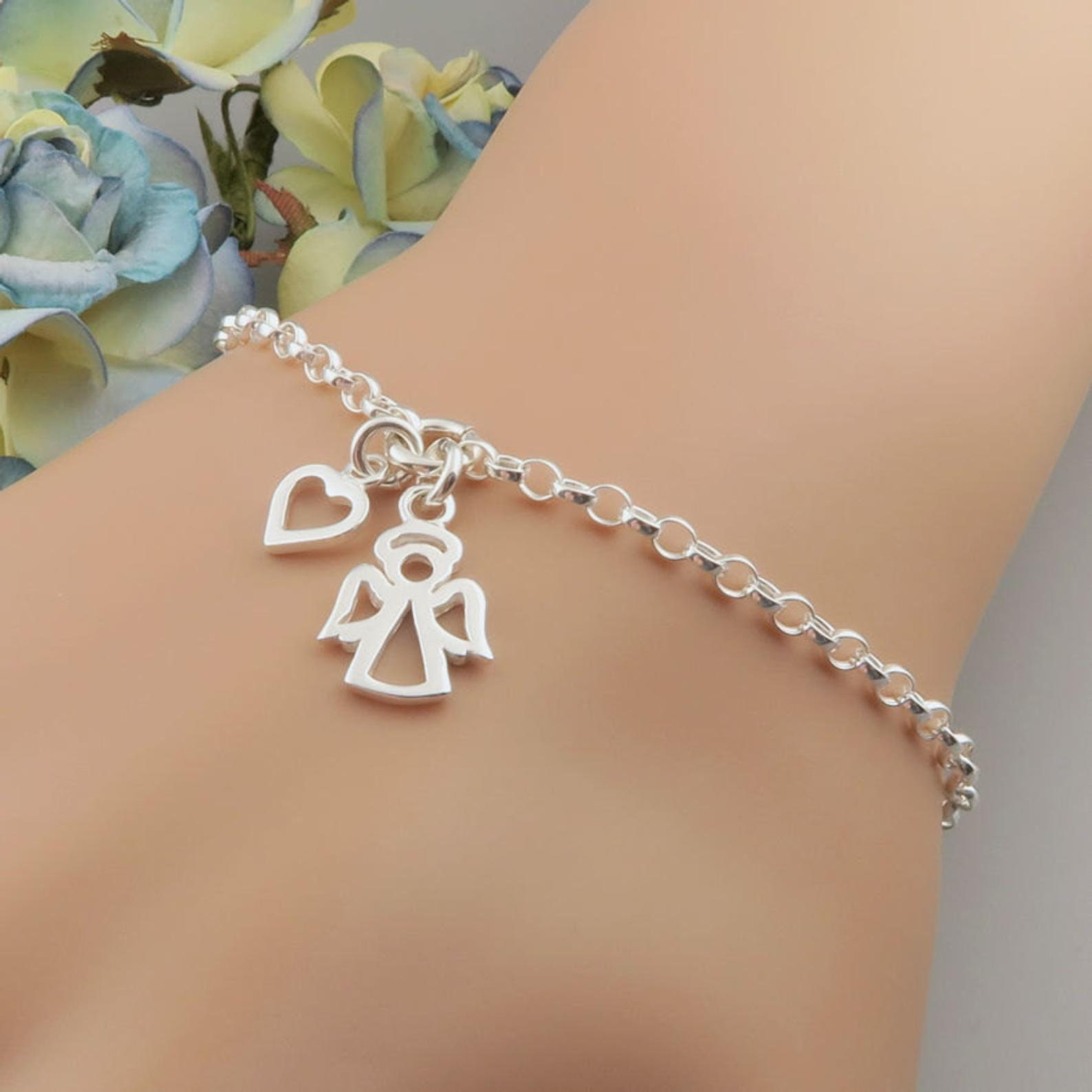 Angel Bracelet Sterling Silver Gift for Her - Etsy
