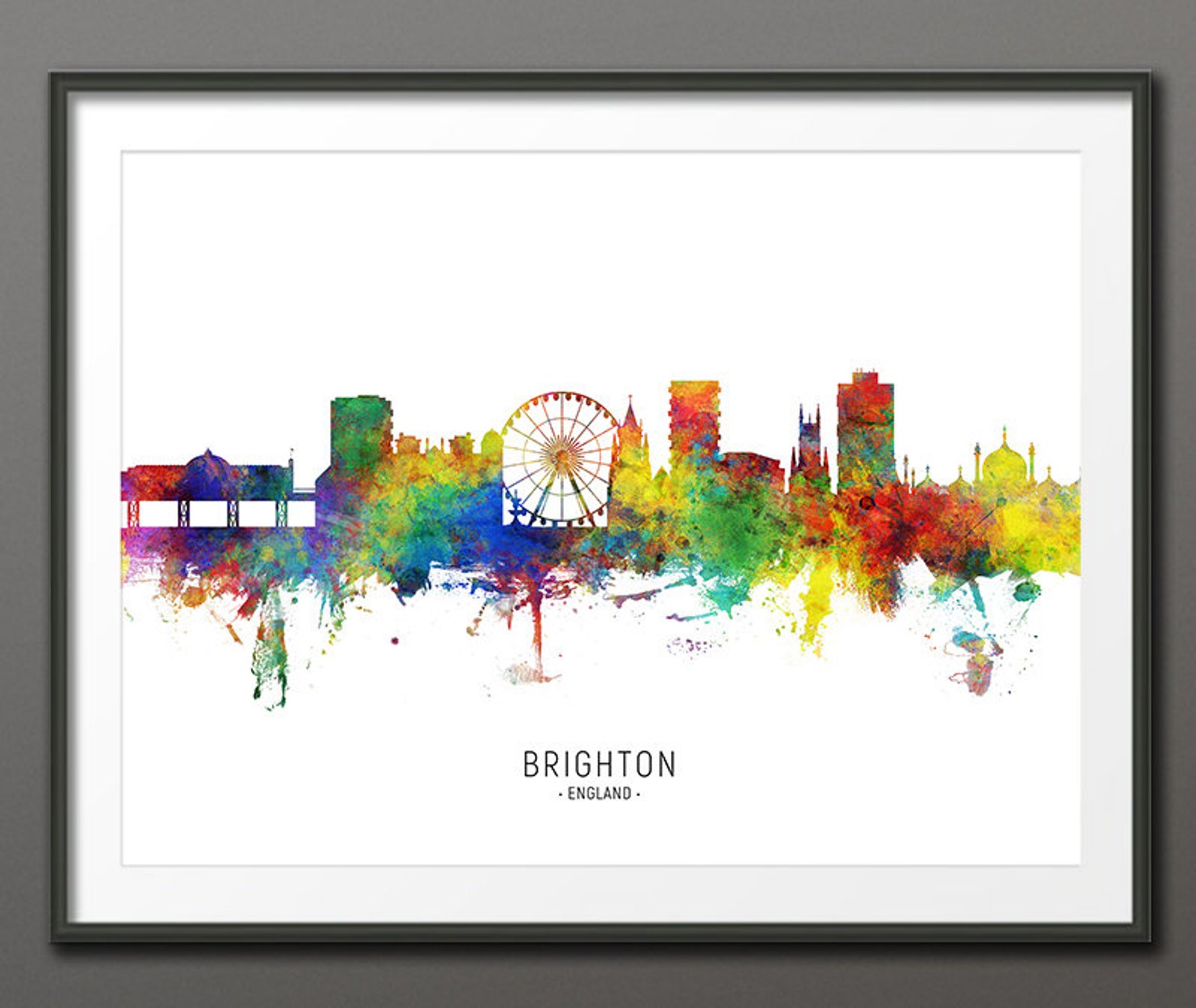 Brighton Skyline, Brighton England Cityscape Art Print Poster (10472 ...