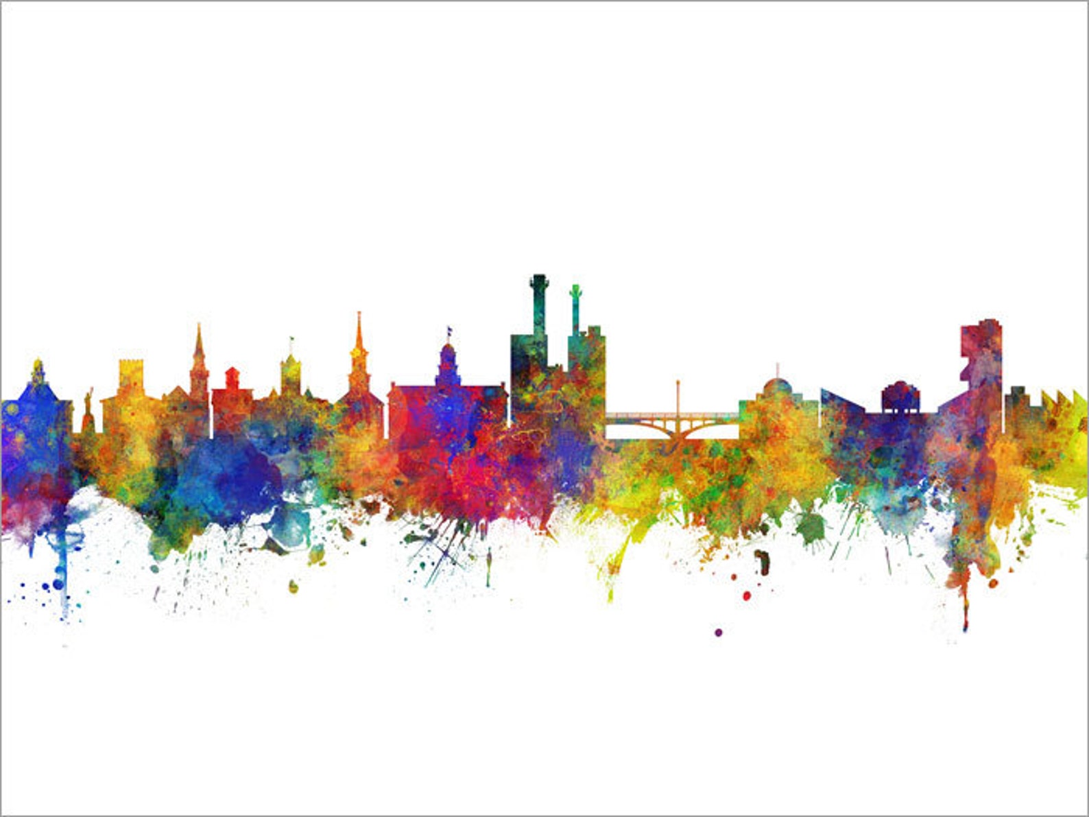 Iowa City Skyline, Iowa City Cityscape Art Print Poster (10457-3989) - Etsy