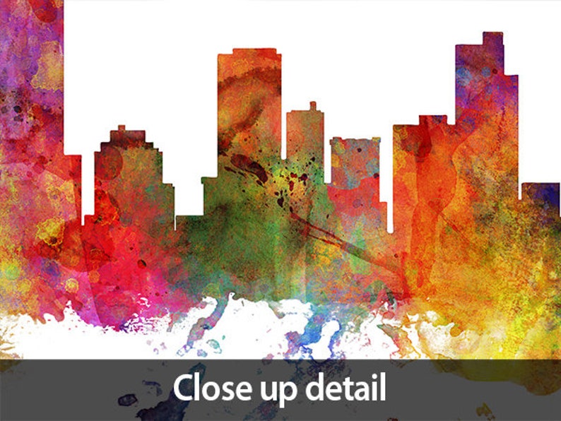 Denver Skyline, Denver Colorado Cityscape Art Print Poster (10400-3928 ...