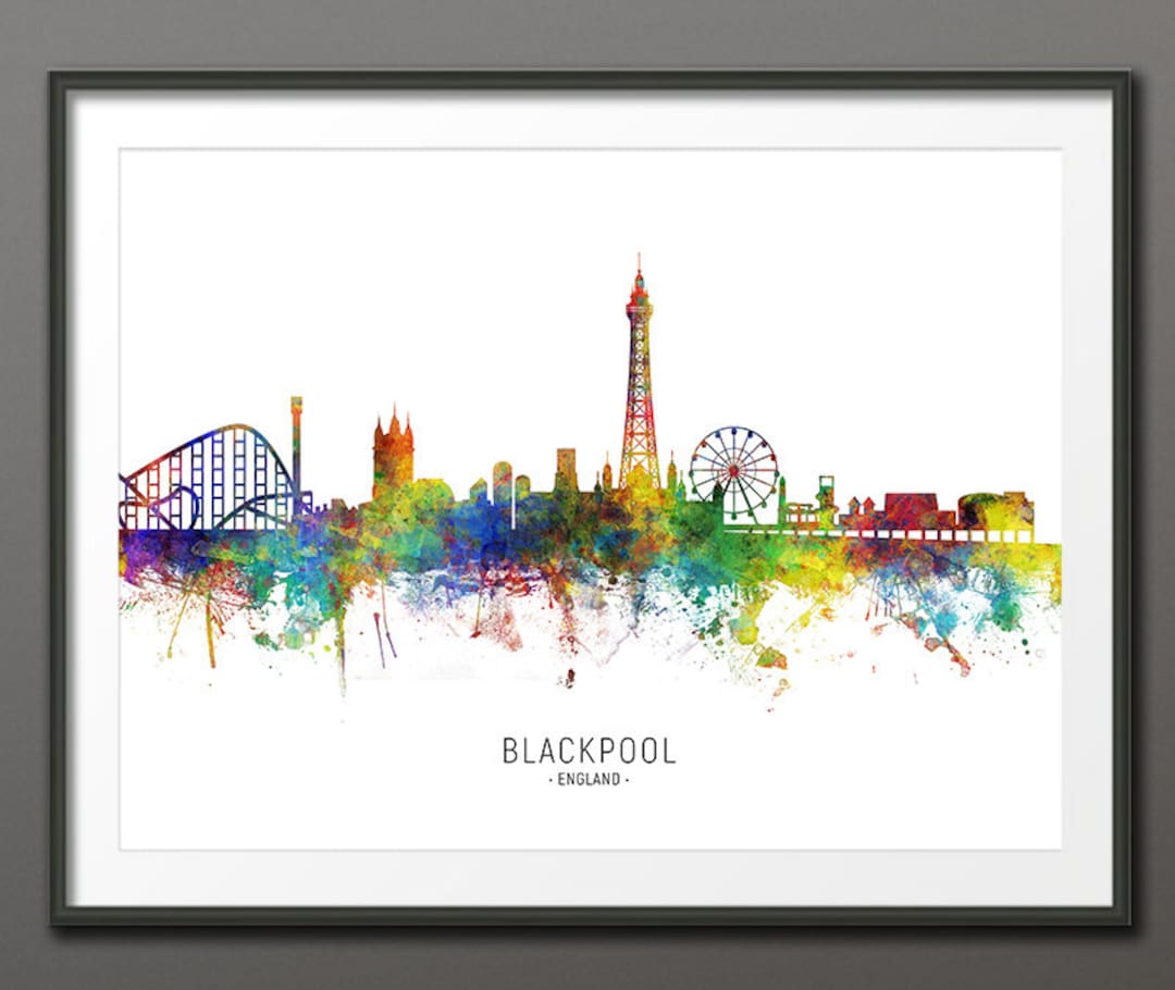 Blackpool Skyline, Blackpool England Cityscape Art Print Poster (10492 ...