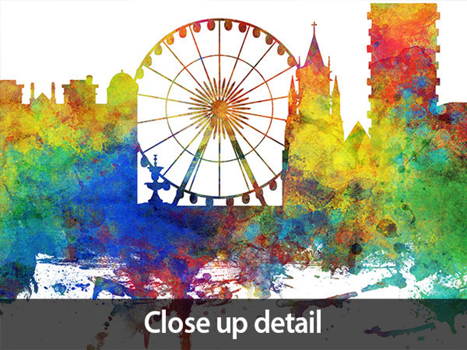 Brighton Skyline, Brighton England Cityscape Art Print Poster (10472 ...