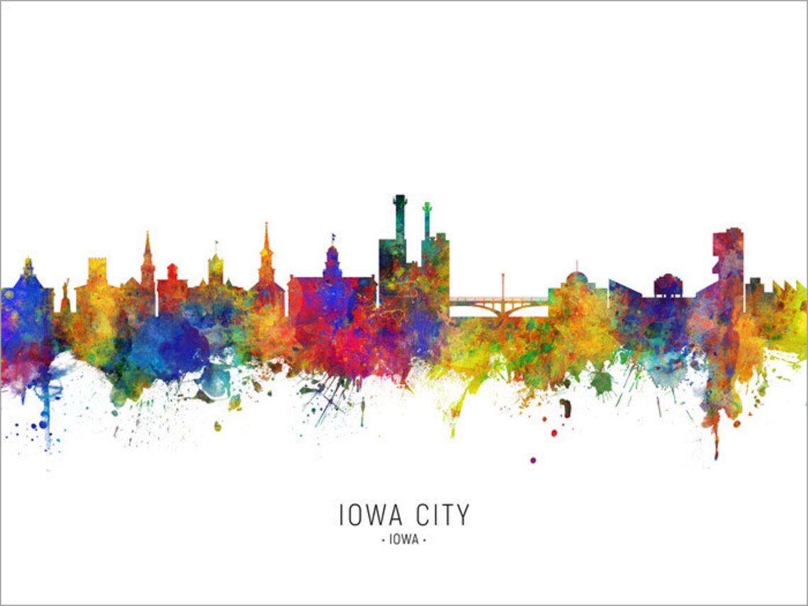 Iowa City Skyline, Iowa City Cityscape Art Print Poster (10457-3989) - Etsy
