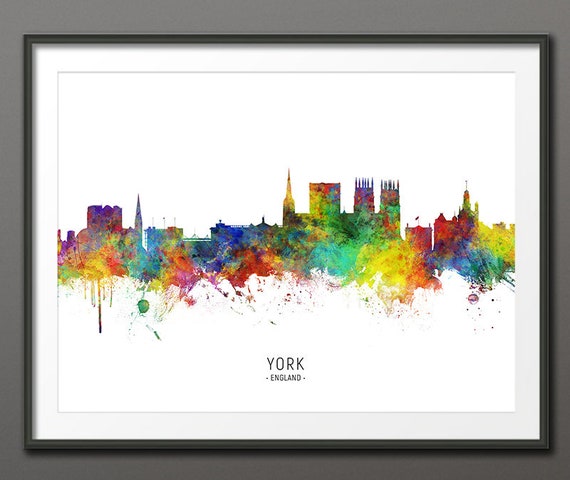 York Skyline York England Cityscape Art Print Poster - Etsy