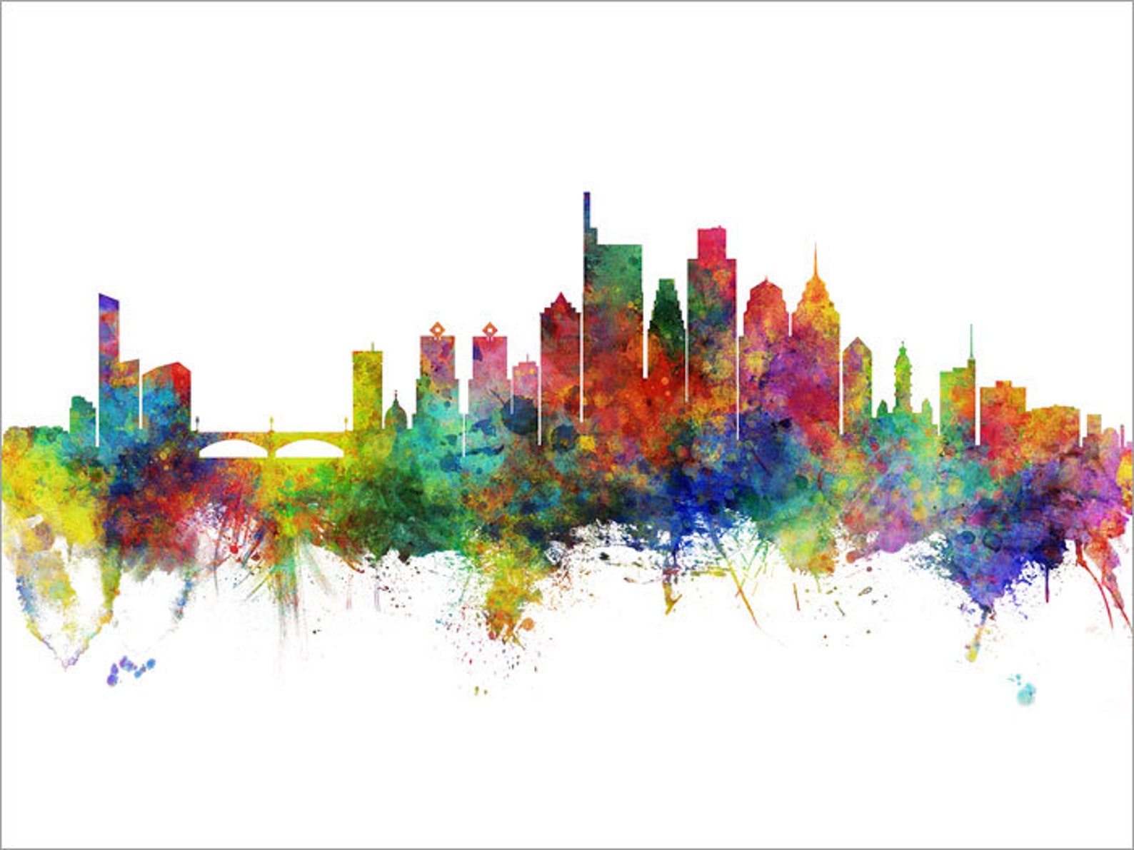 Philadelphia Skyline, Philadelphia Pennsylvania Cityscape Art Print ...