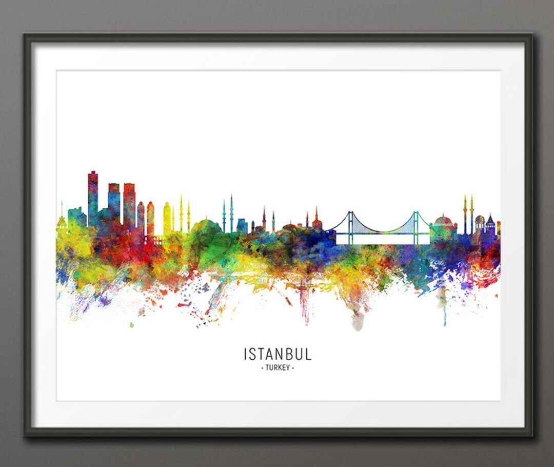 Istanbul Skyline, Istanbul Turkey Cityscape Art Print Poster (10504 ...