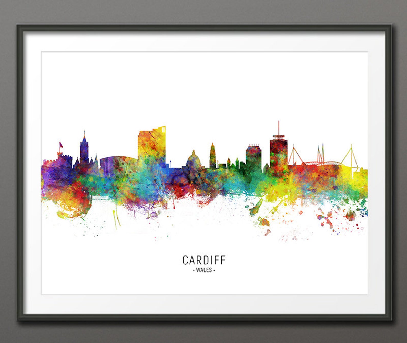 Cardiff Skyline, Cardiff Wales Cityscape Art Print Poster 10483 4314 ...