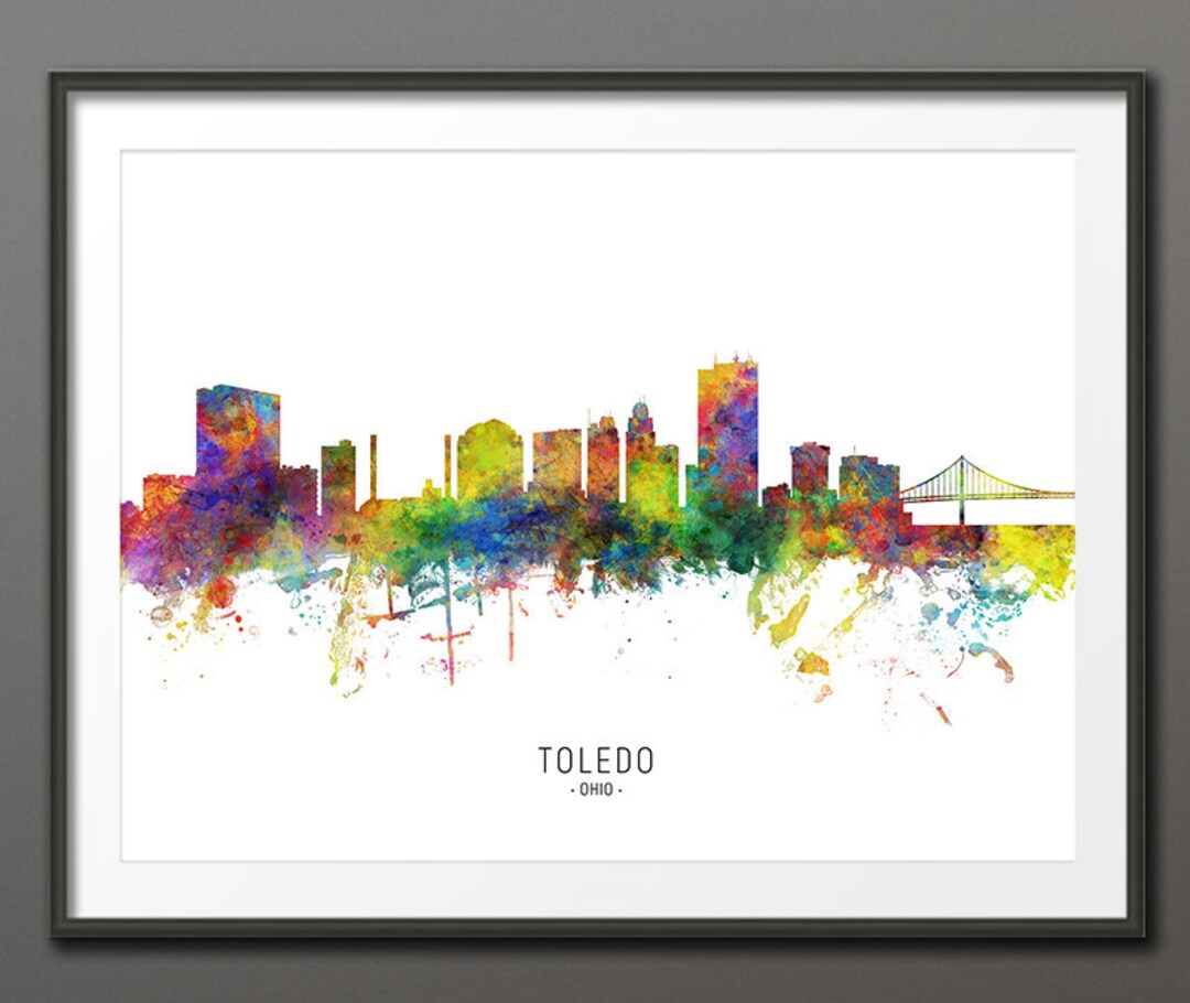 Toledo Skyline, Toledo Ohio Cityscape Art Print Poster (10432-3963) - Etsy